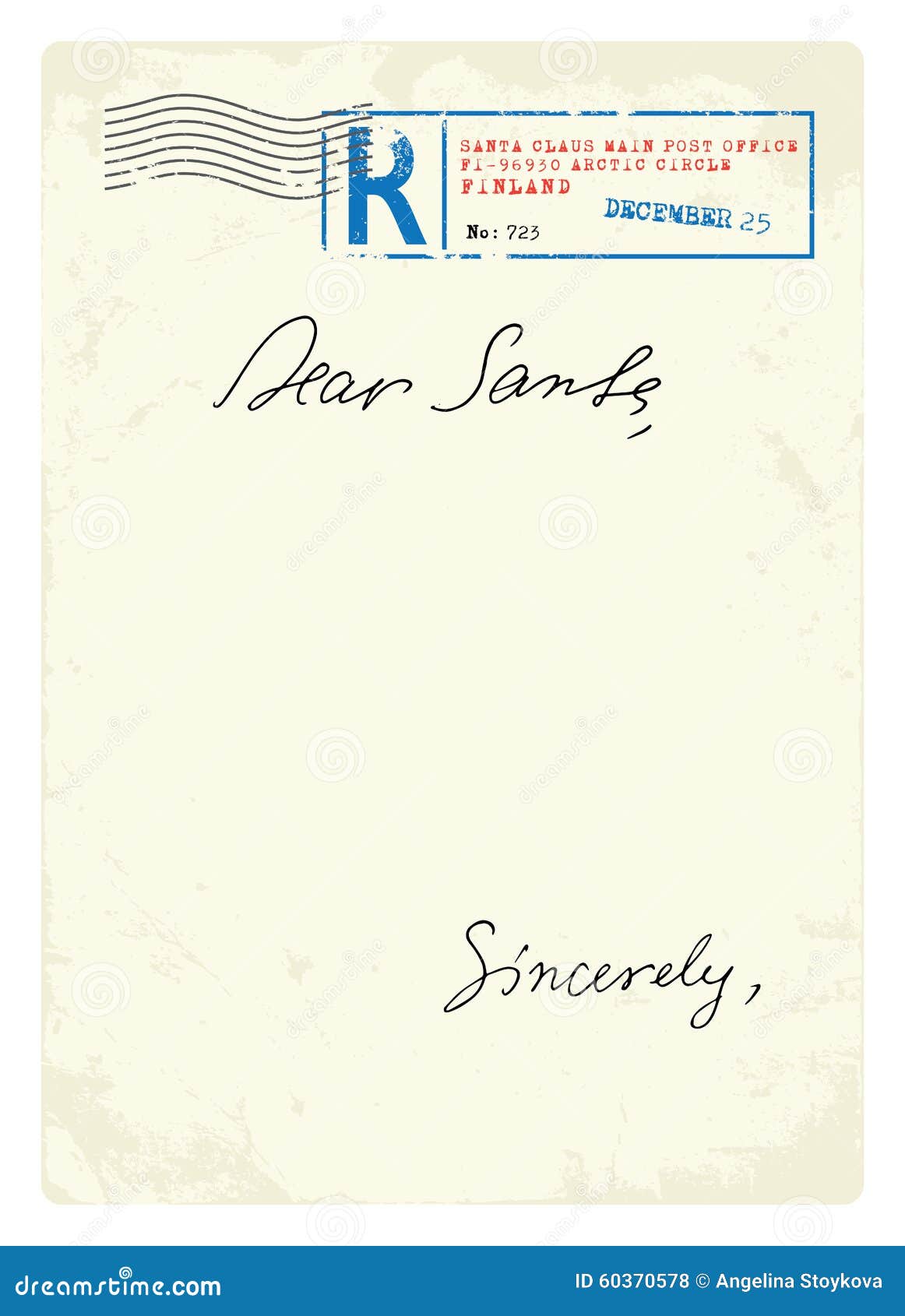 Letter to Santa stock vector. Illustration of crumpled - 60370578