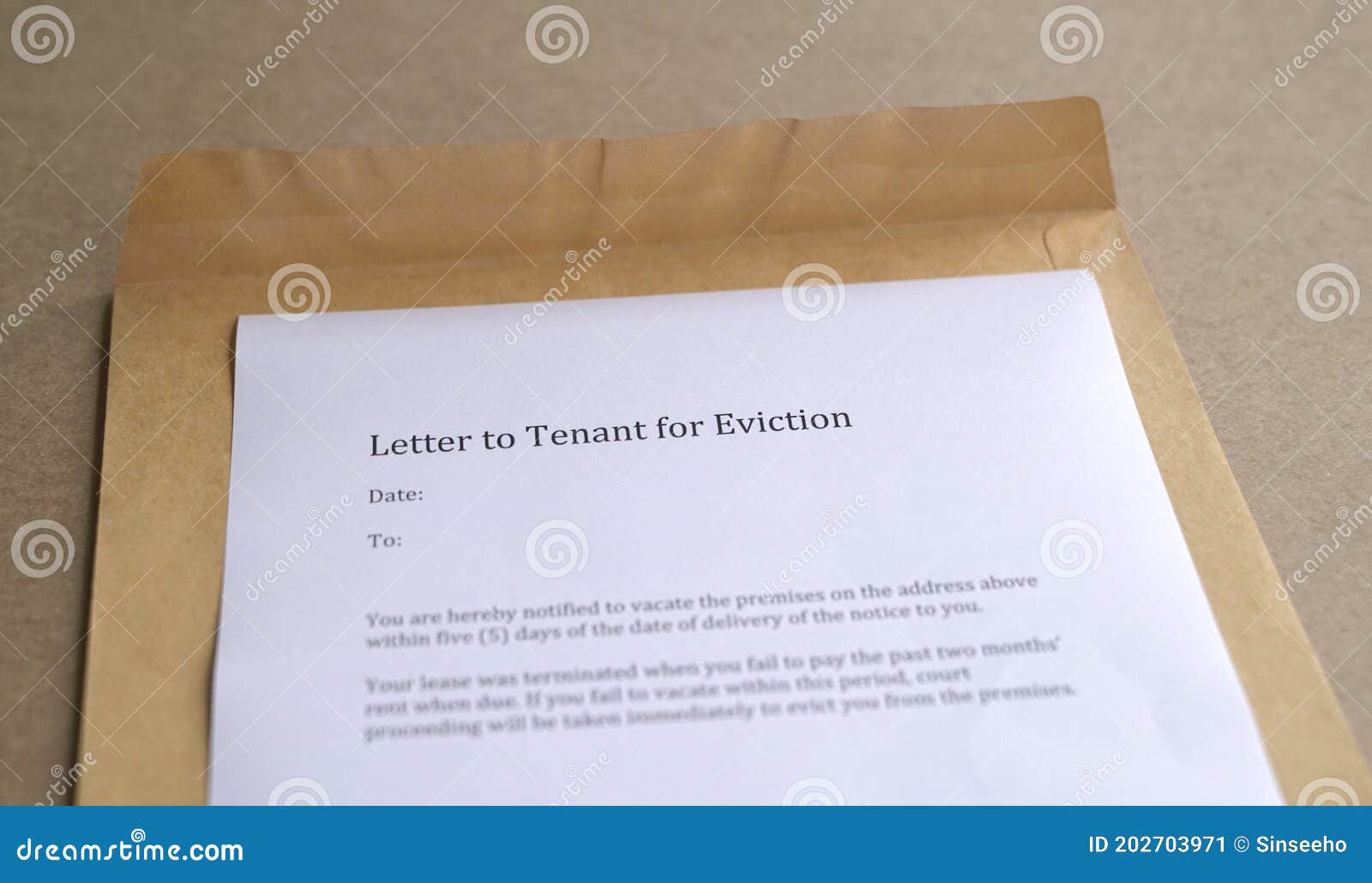 Letter To Tenant For Eviction Notice Royalty-Free Stock Image ...