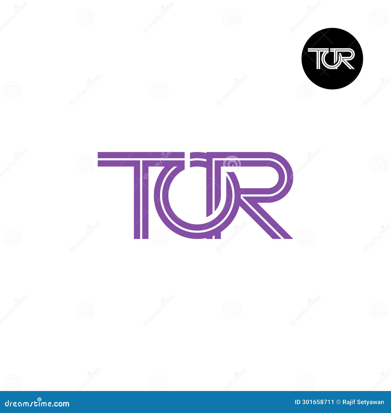 Letter TOR Monogram Logo Design with Lines Stock Vector - Illustration ...