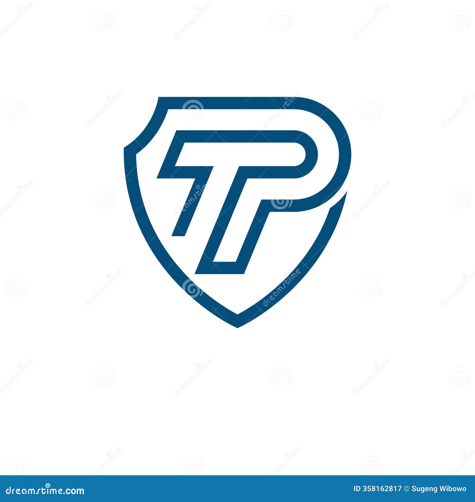 Letter TP shield stock vector. Illustration of clean - 358162817