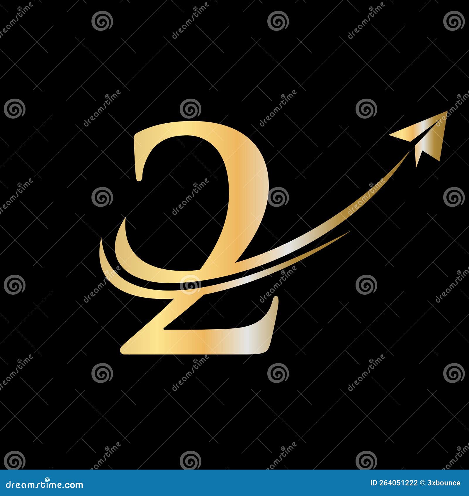 Letter 2 Travel Logo Vector Template. Initial Travel Logo on Letter 2 ...