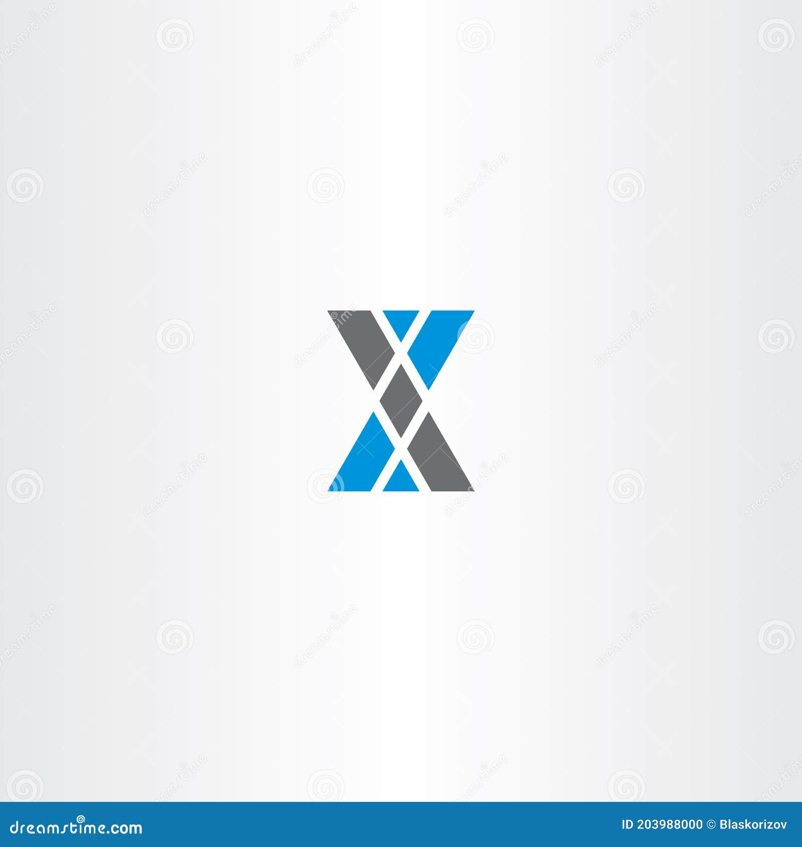 Letter X Triangle Blue Gray Logo Stock Vector - Illustration of card ...