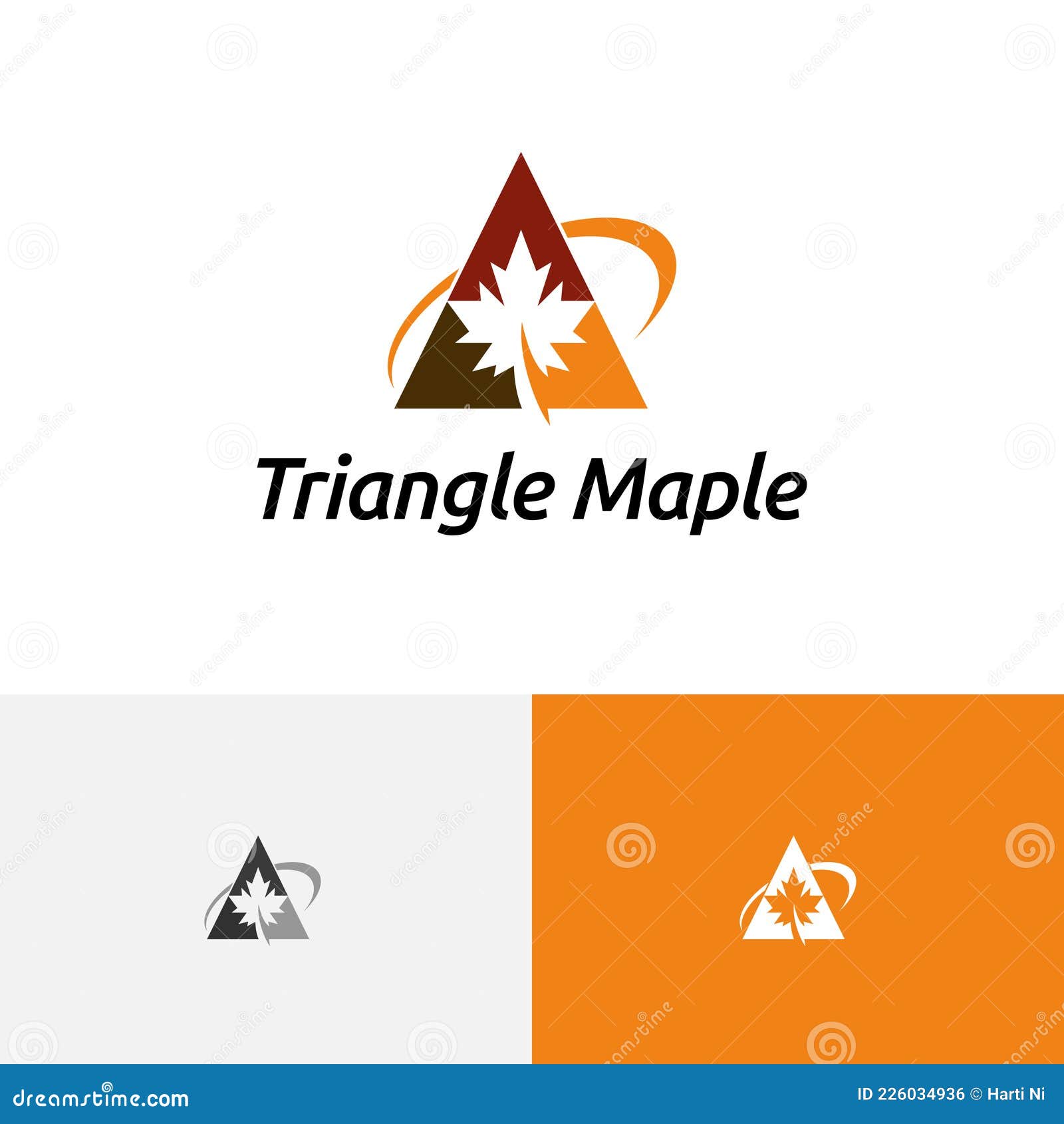 A Letter Triangle Maple Leaf Autumn Fall Season Nature Logo Stock ...