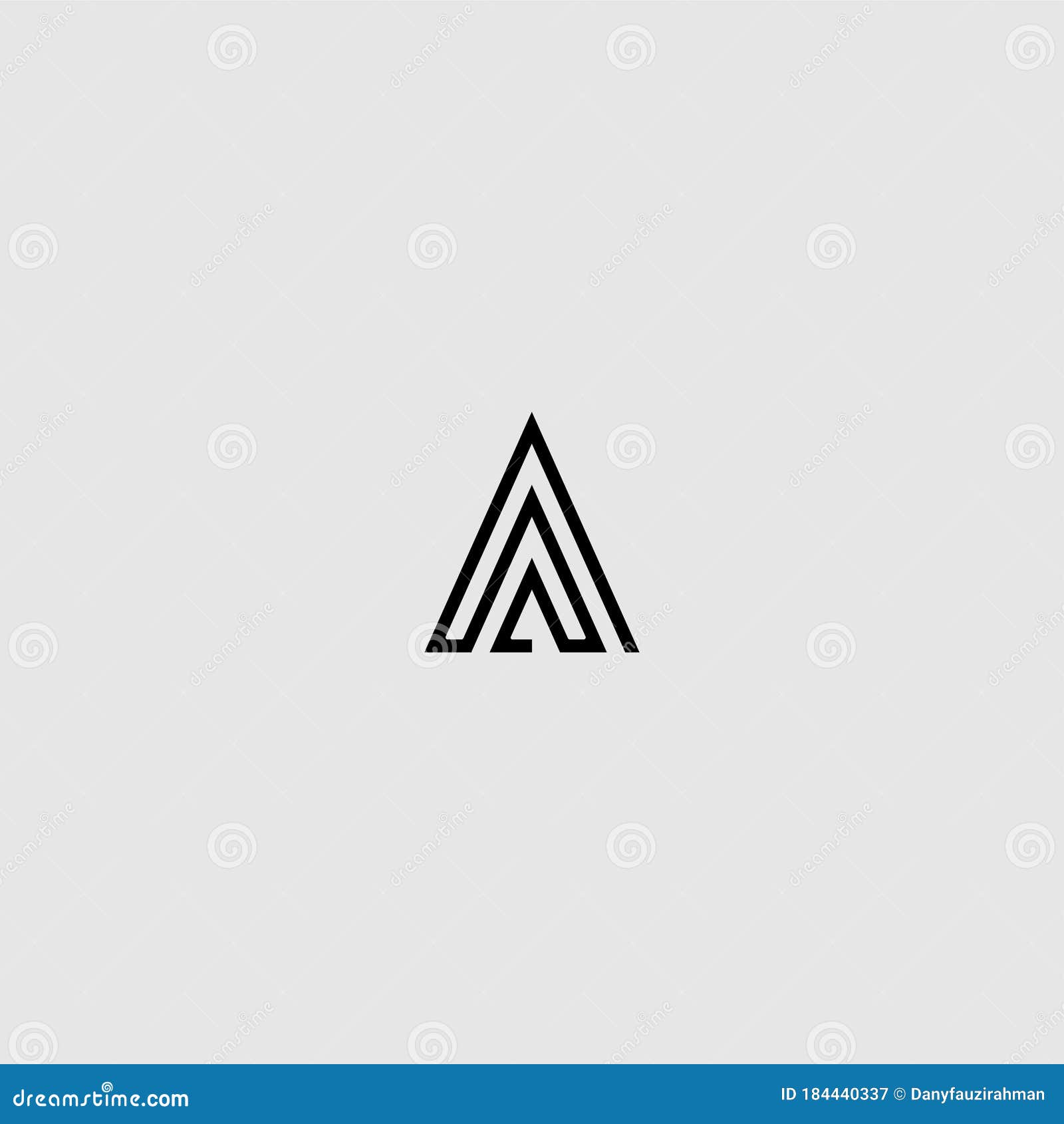 Letter a with Triangle Monogram Logo Stock Vector - Illustration of ...