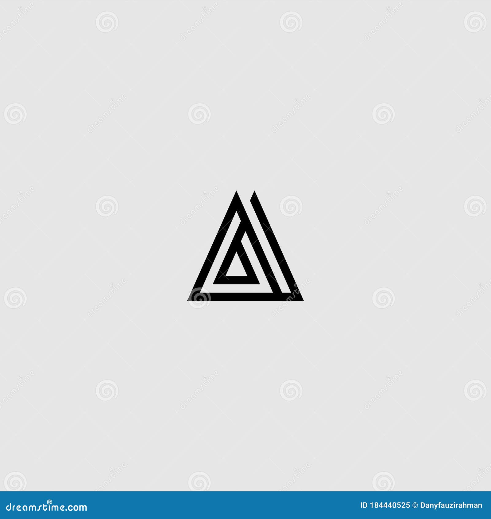 Letter a with Triangle Monogram Logo Stock Vector - Illustration of ...