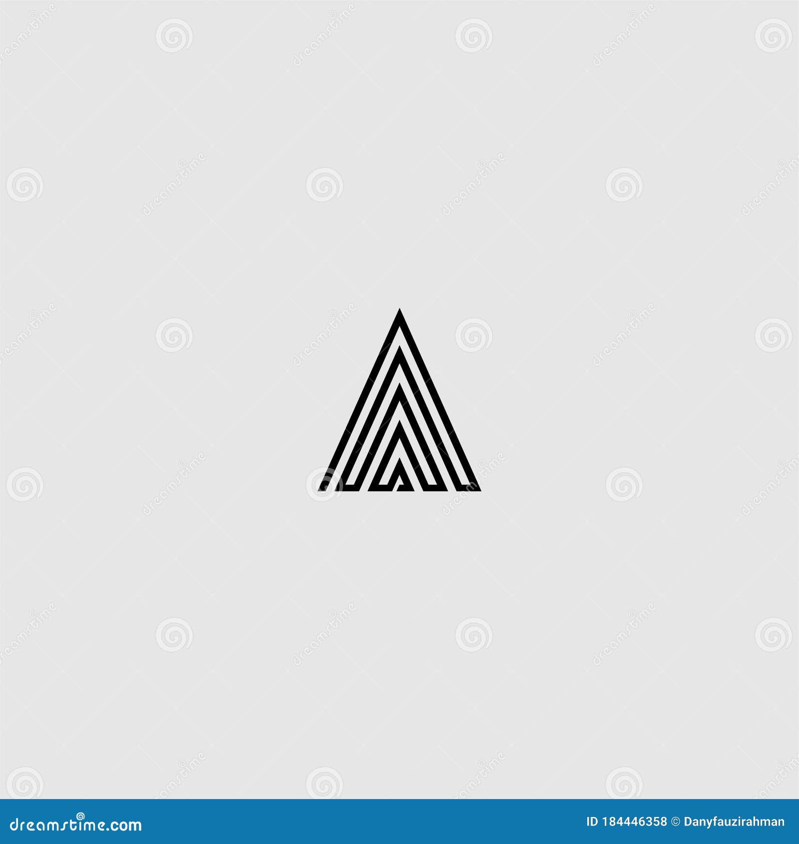 Letter a with Triangle Monogram Logo Stock Vector - Illustration of ...