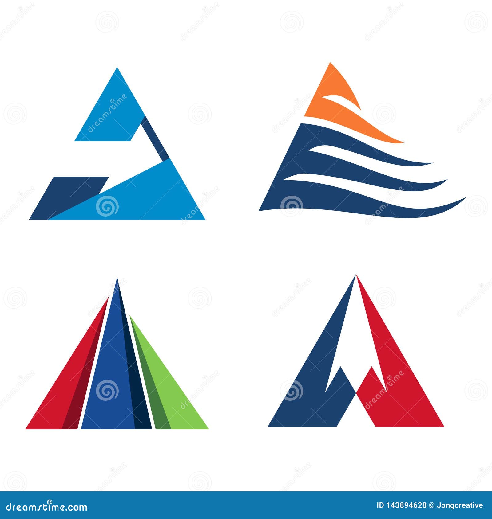 A Letter Triangle Shape Simple Modern Icon Symbol Variation Set Stock ...