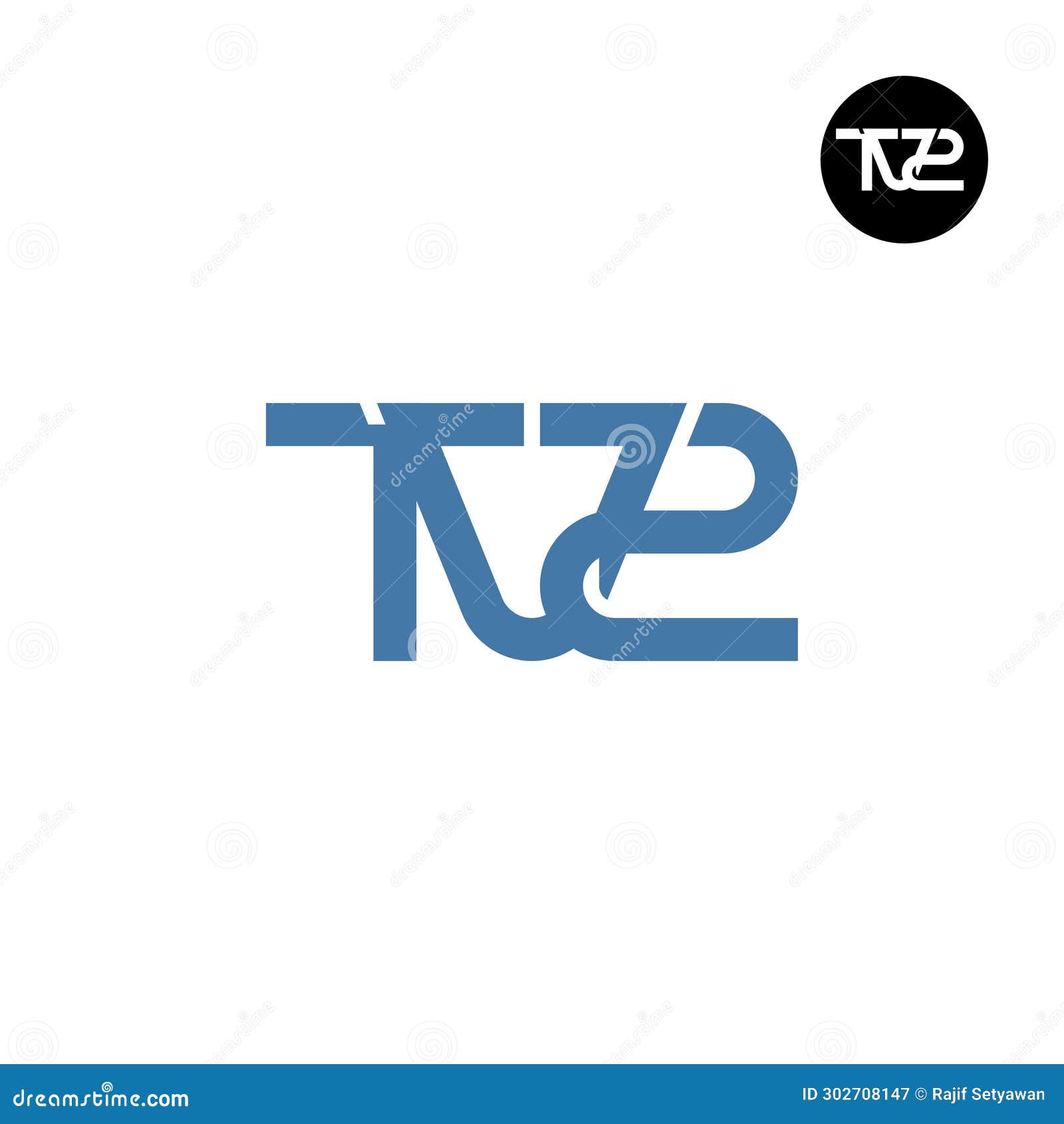Letter TV2 Monogram Logo Design Stock Vector - Illustration of letters ...