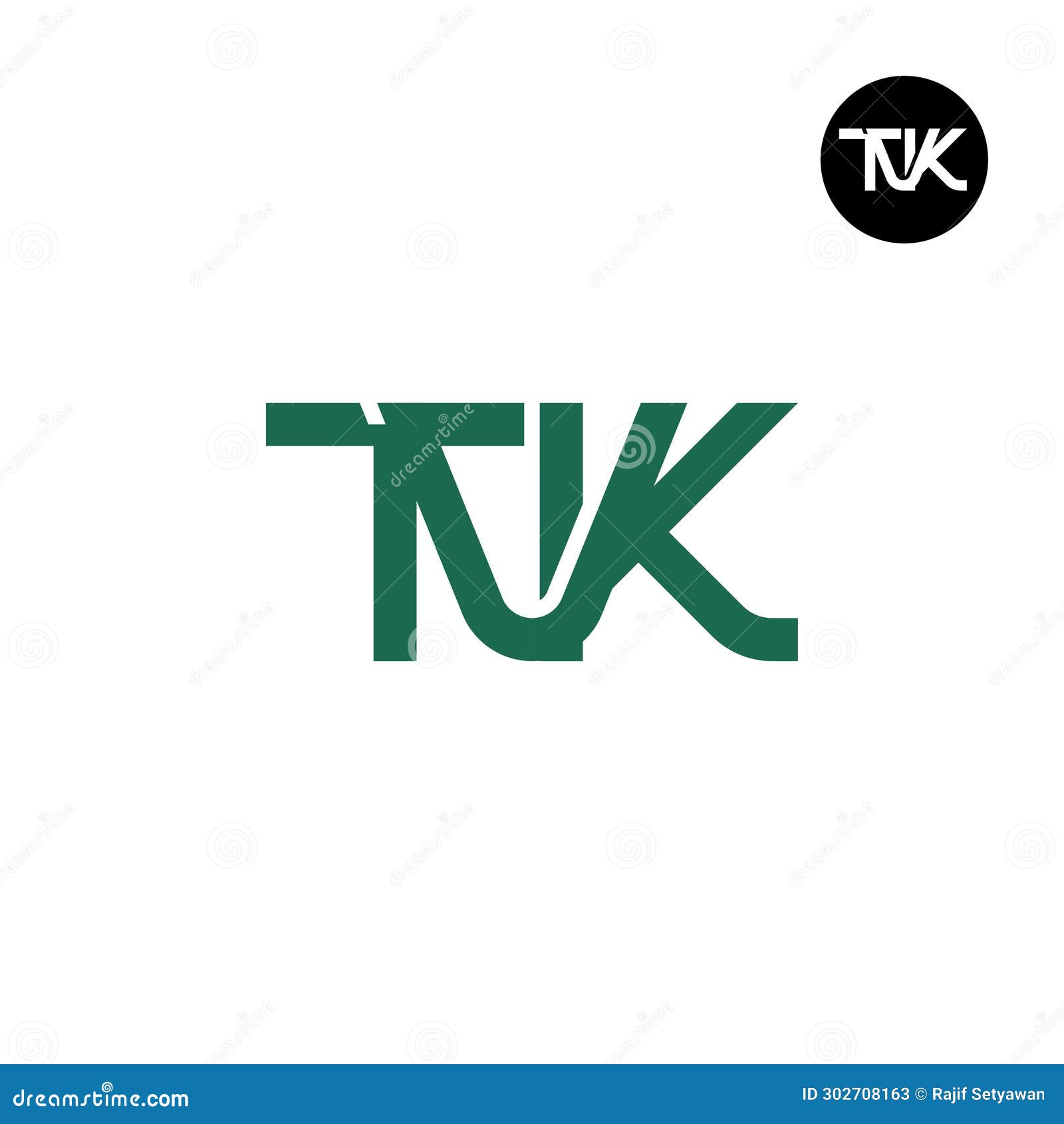 Letter TVK Monogram Logo Design Stock Vector - Illustration of ...
