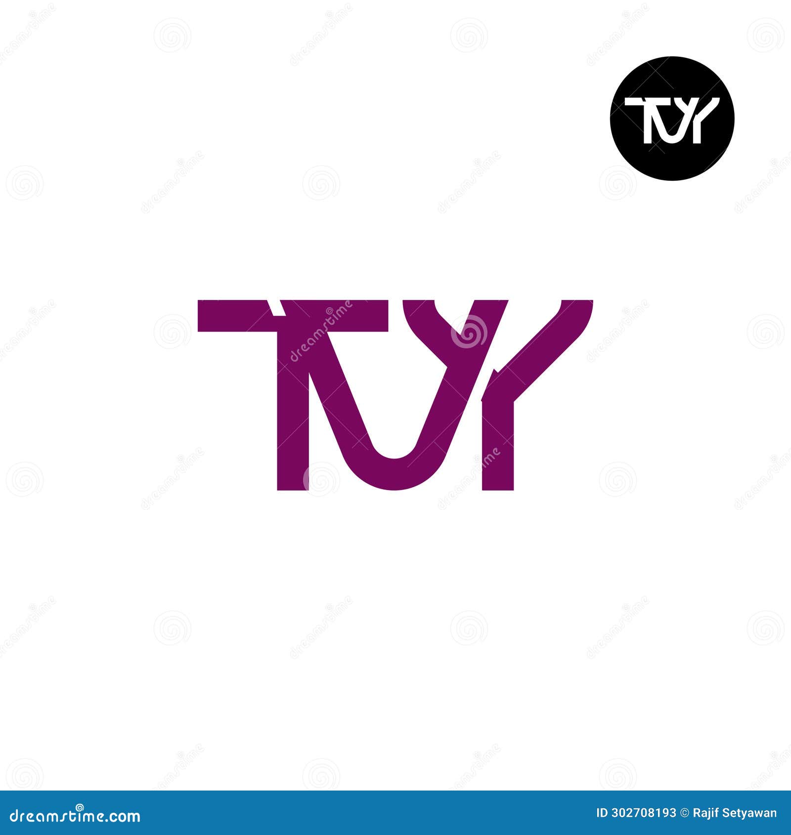Letter TVY Monogram Logo Design Stock Vector - Illustration of letters ...