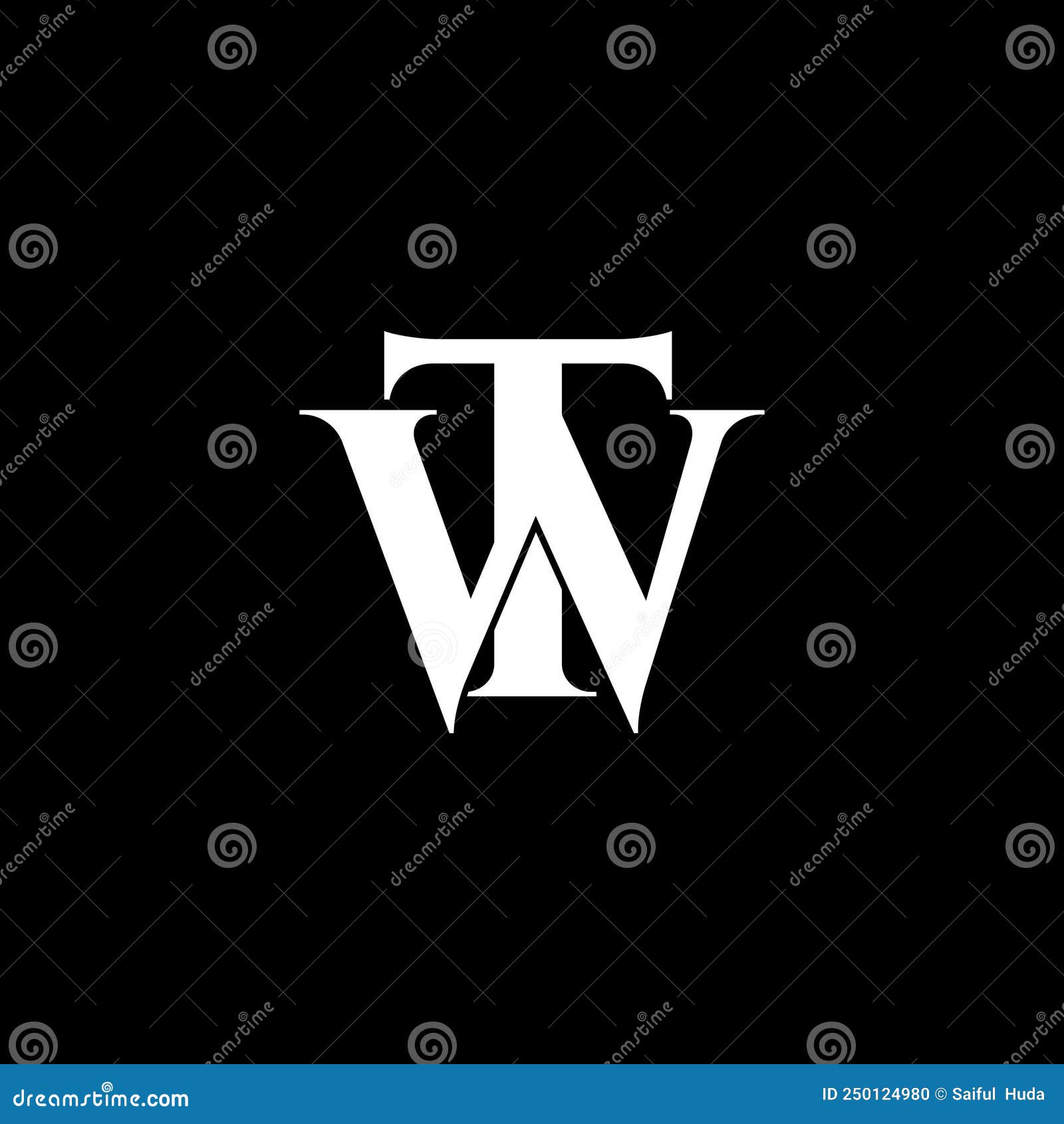 Letter TW Simple Monogram Logo Icon Design. Stock Vector - Illustration ...