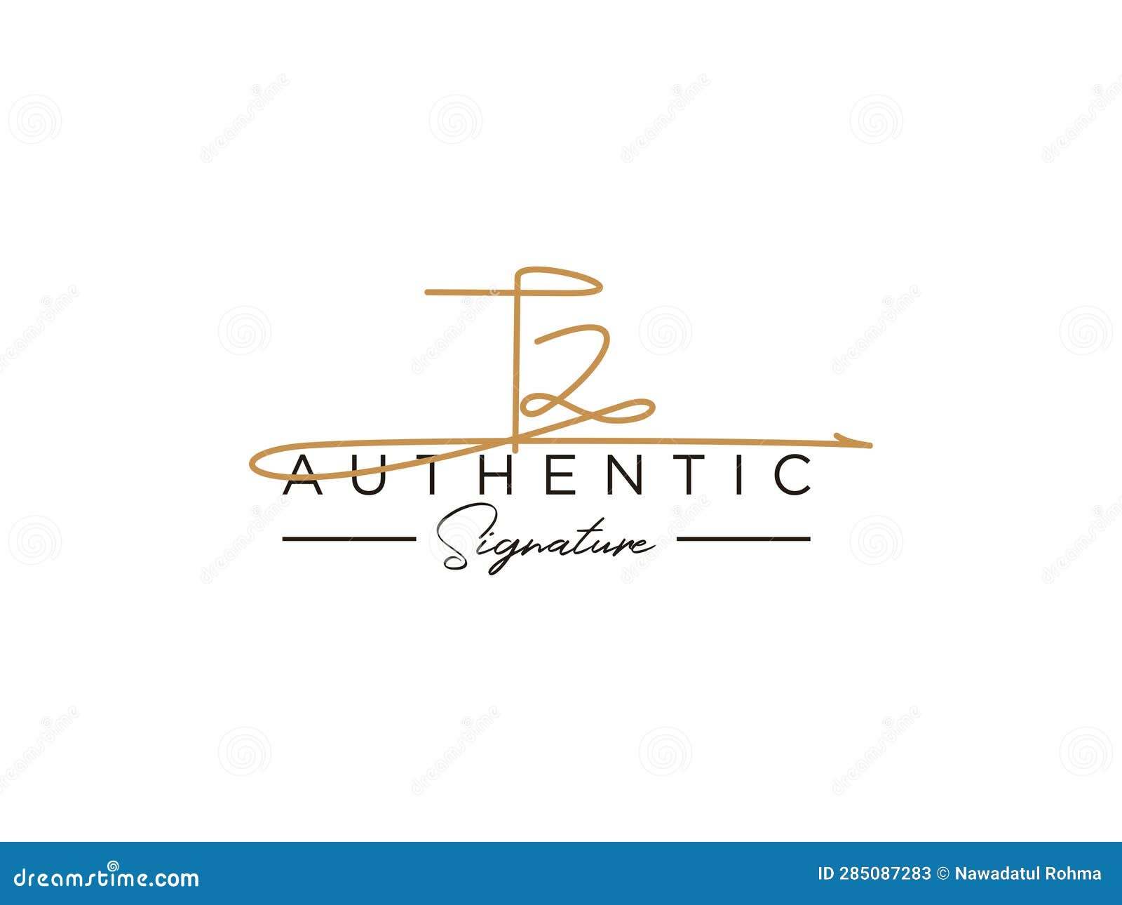 Letter TZ Signature Logo Template Vector Stock Vector - Illustration of ...