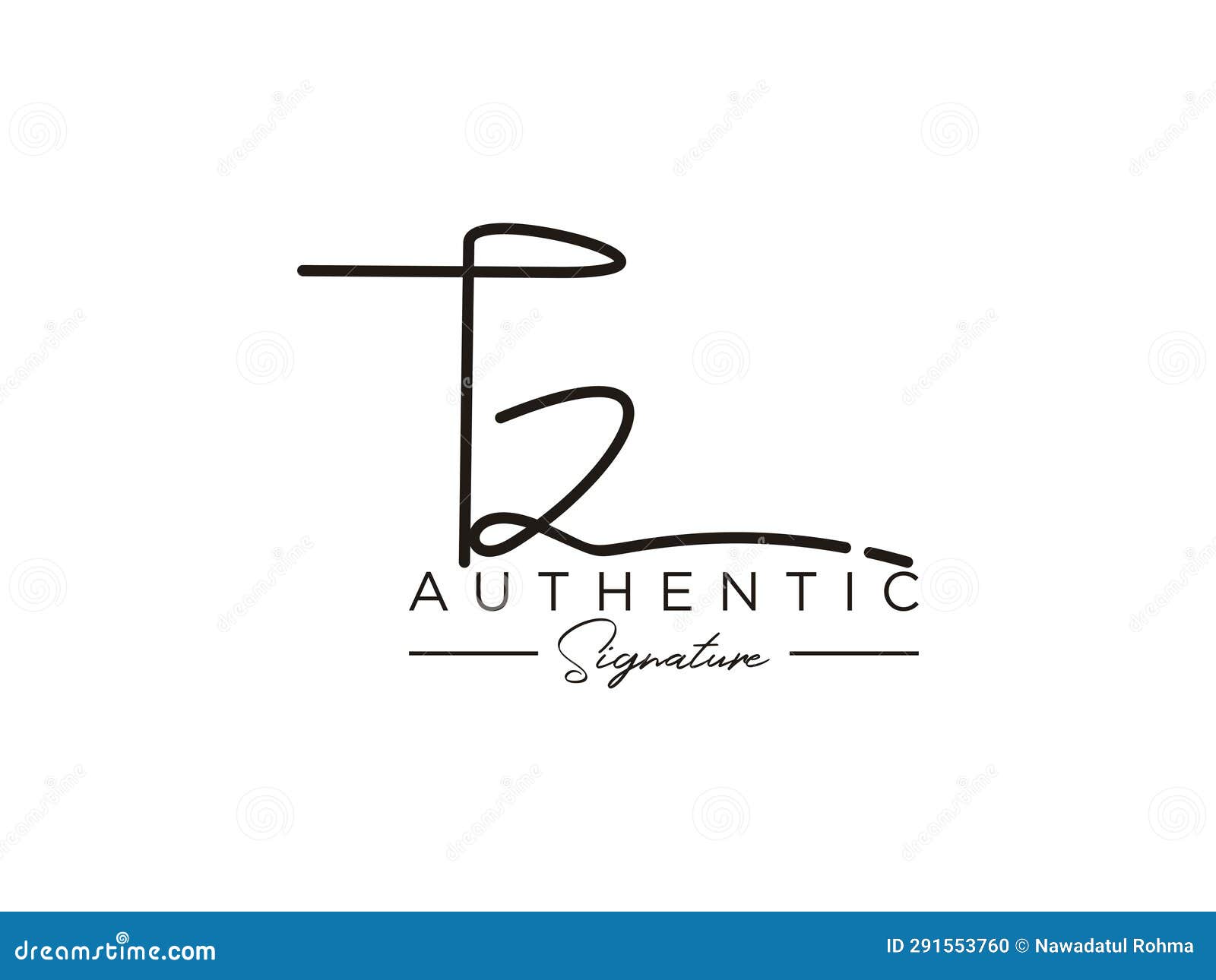 Letter TZ Signature Logo Template Vector Stock Vector - Illustration of ...