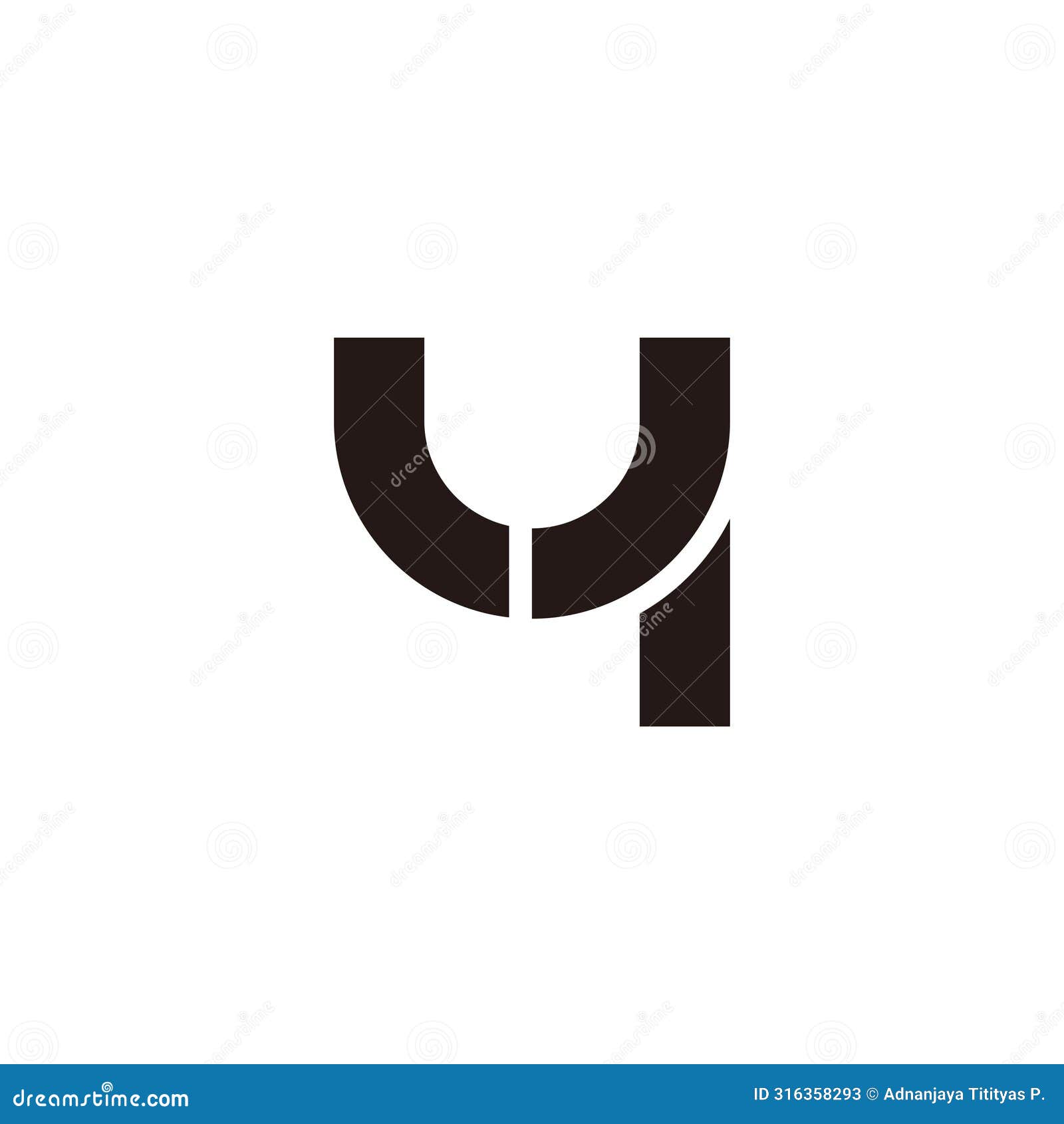 Letter 4u Abstract Simple Geometric Logo Vector Stock Vector ...