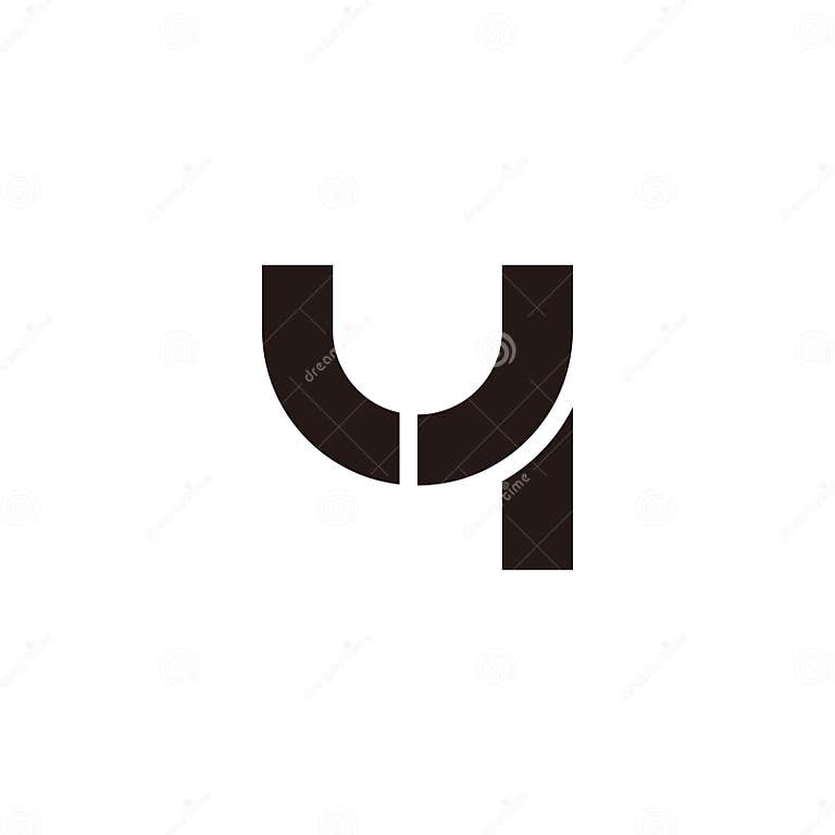 Letter 4u Abstract Simple Geometric Logo Vector Stock Vector ...