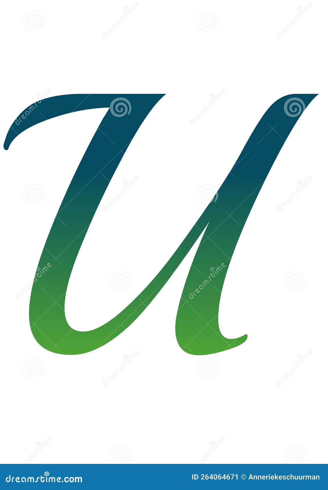 Letter U of the Alphabet Made with Green and Blue Gradient Stock ...