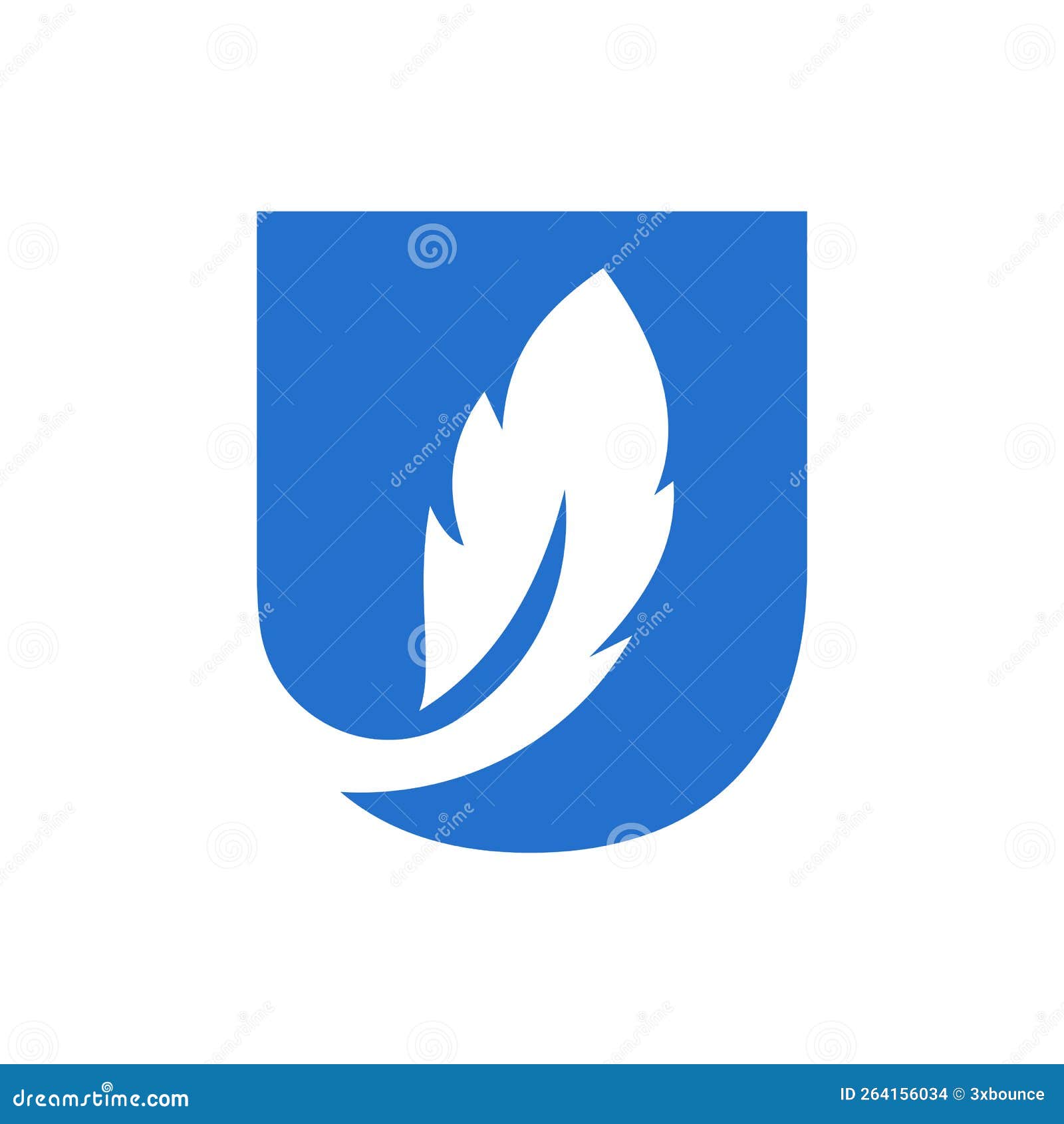 Letter U Bird Feather Logo Design Concept for Law Identity Vector ...