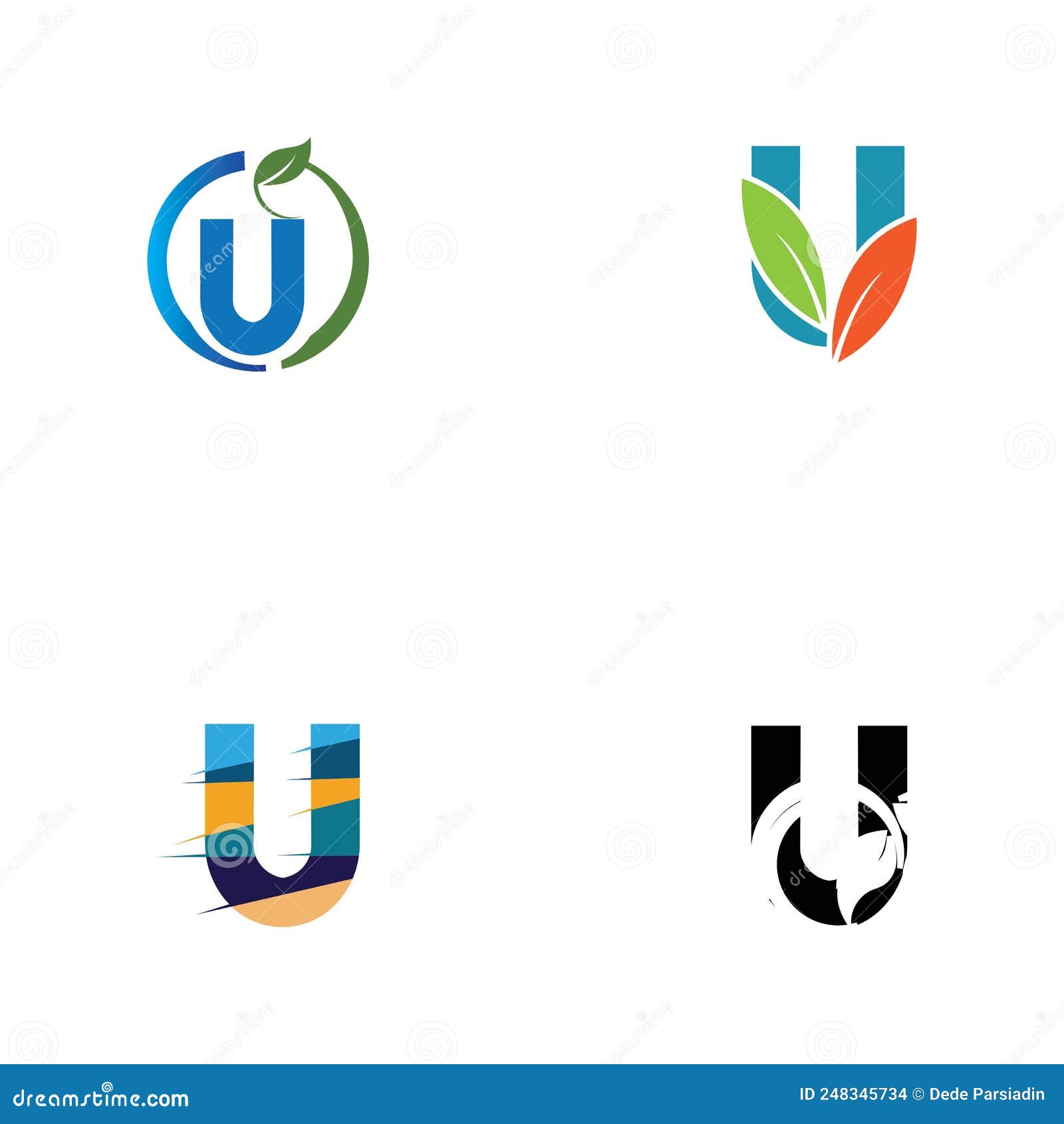 Letter U Business Corporate Abstract Unity Vector Logo Design Template ...
