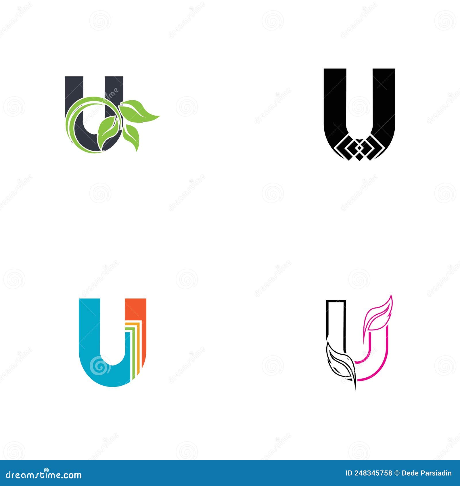 Letter U Business Corporate Abstract Unity Vector Logo Design Template ...