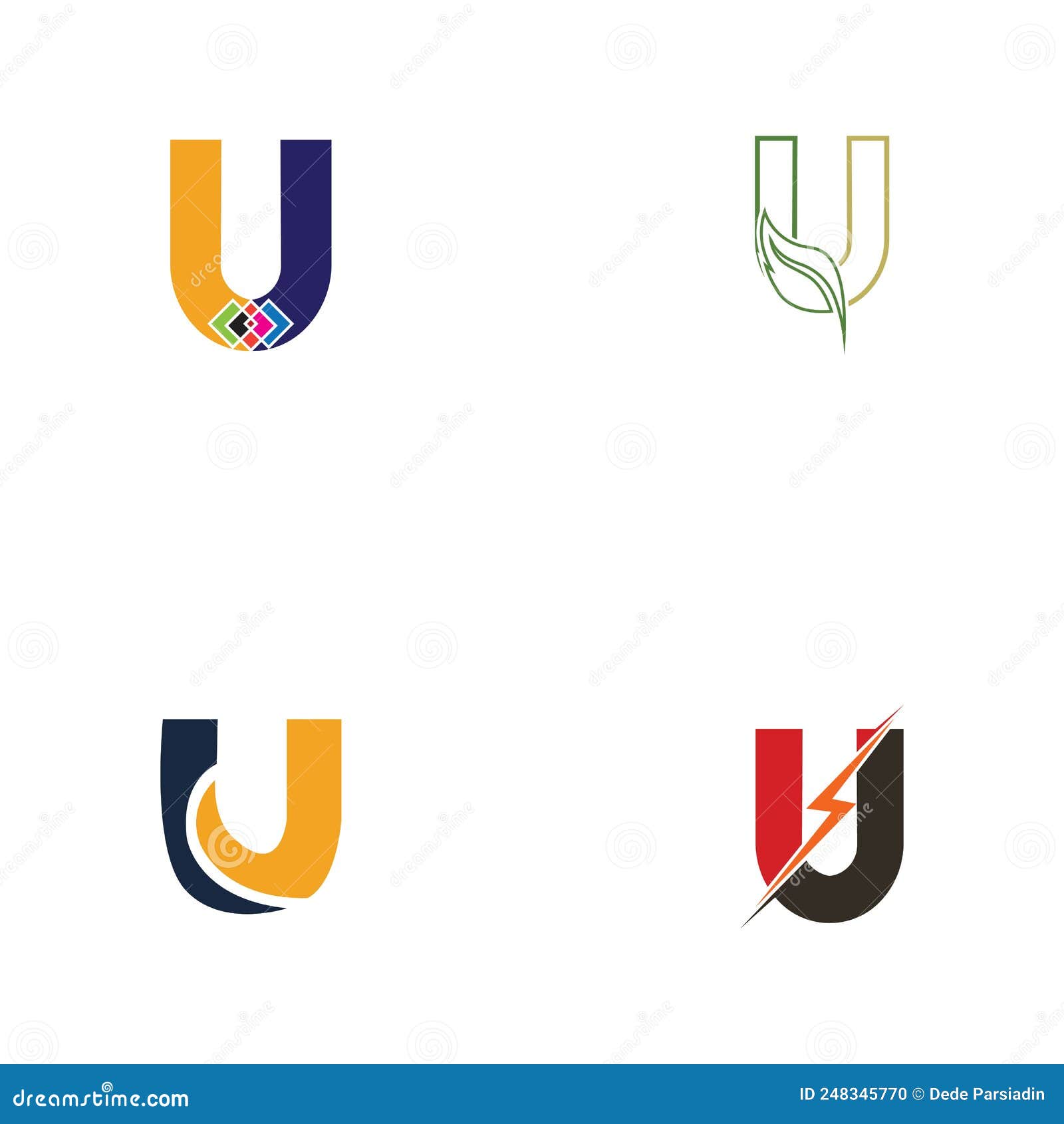 Letter U Business Corporate Abstract Unity Vector Logo Design Template ...