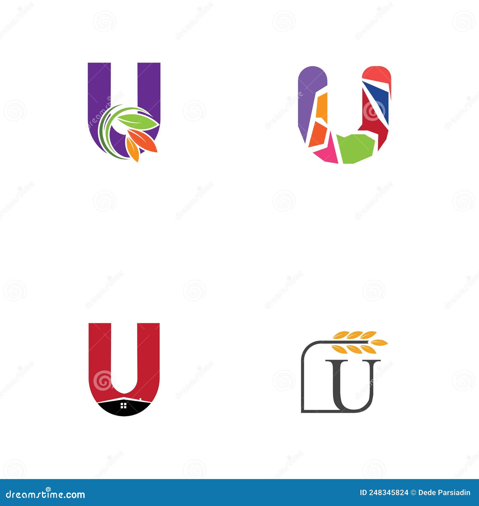 Letter U Business Corporate Abstract Unity Vector Logo Design Template ...