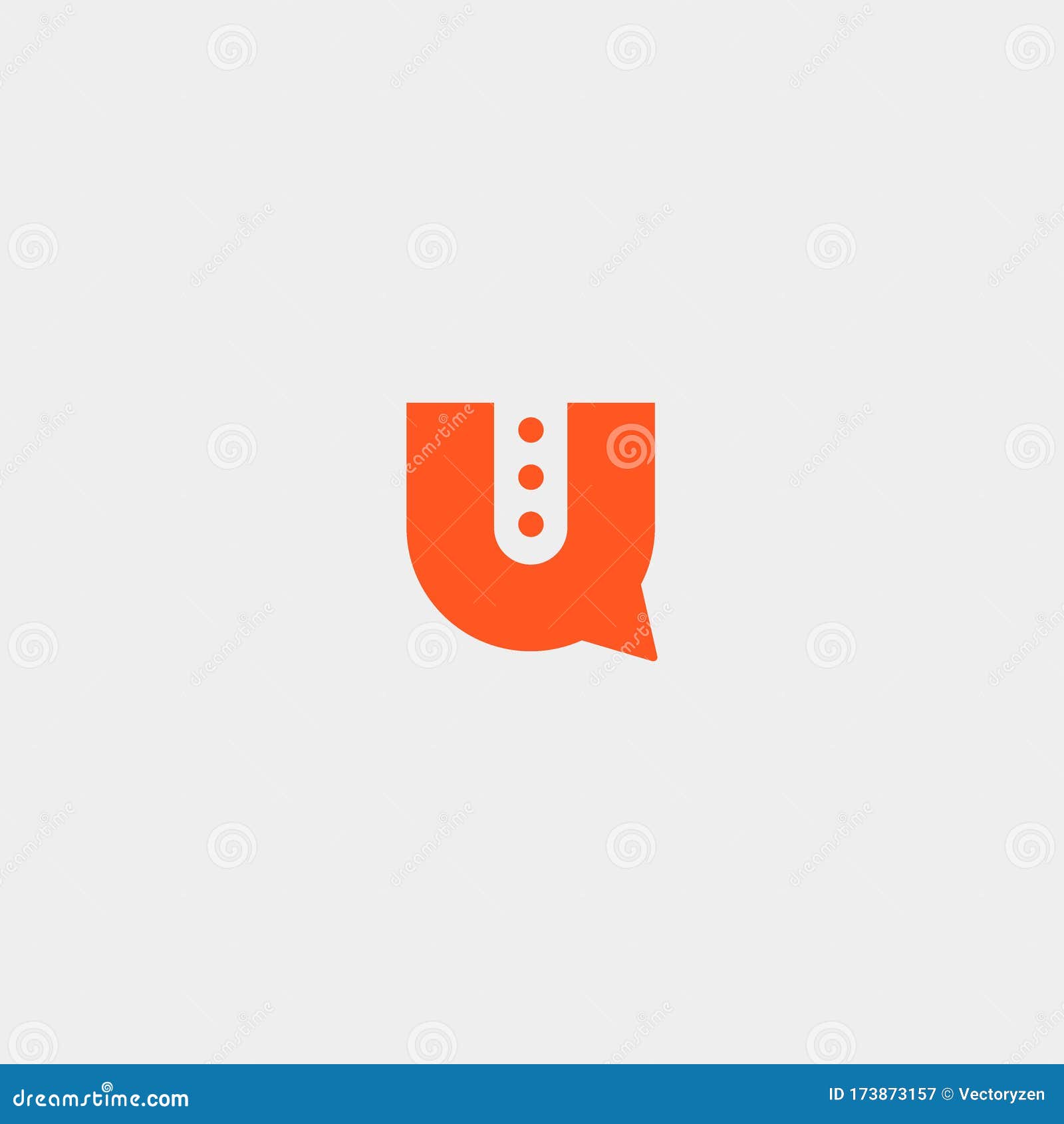 Letter U Chat Logo Design Template Vector Stock Vector - Illustration ...