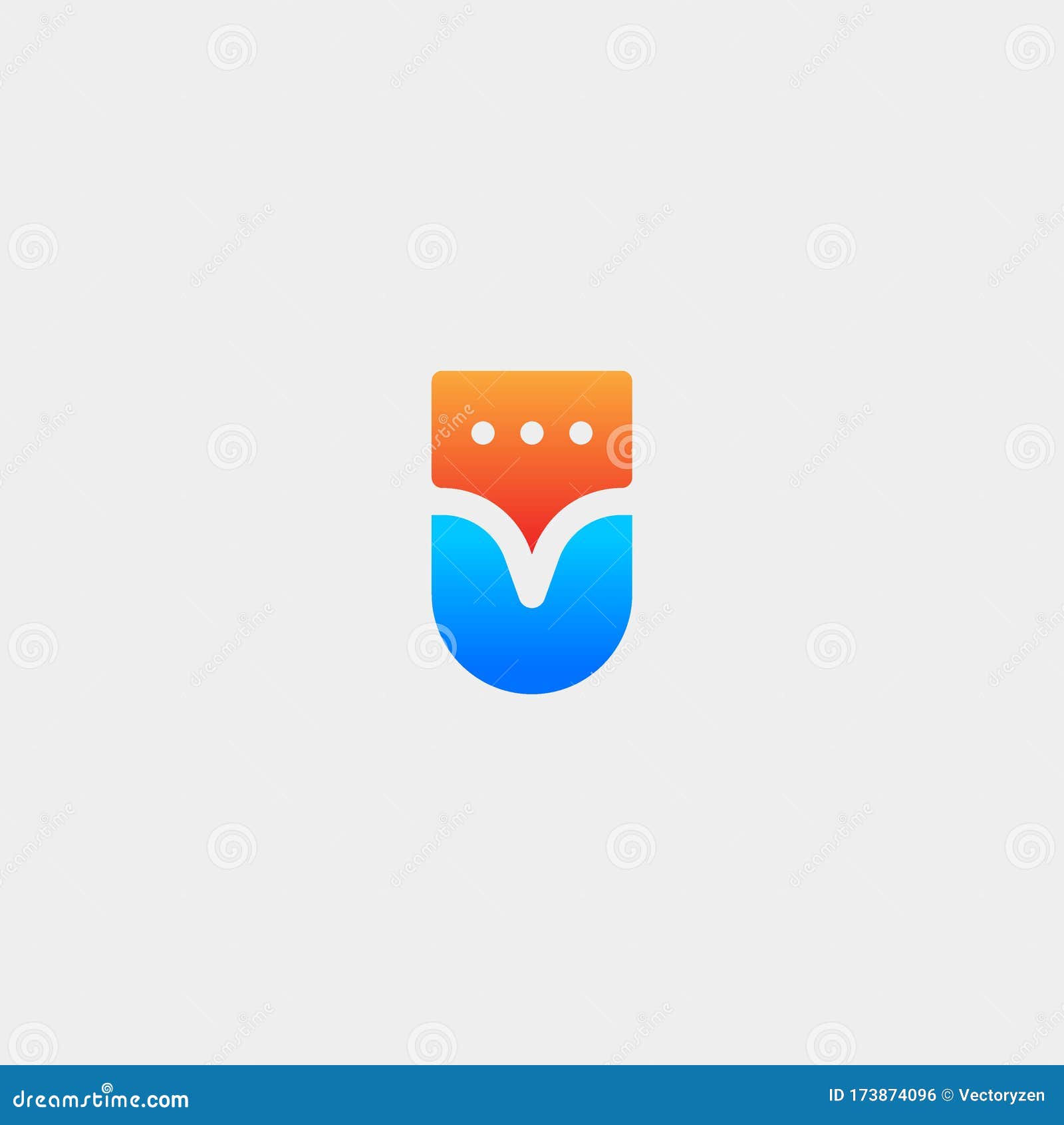 Letter U Chat Logo Design Template Vector Stock Vector - Illustration ...