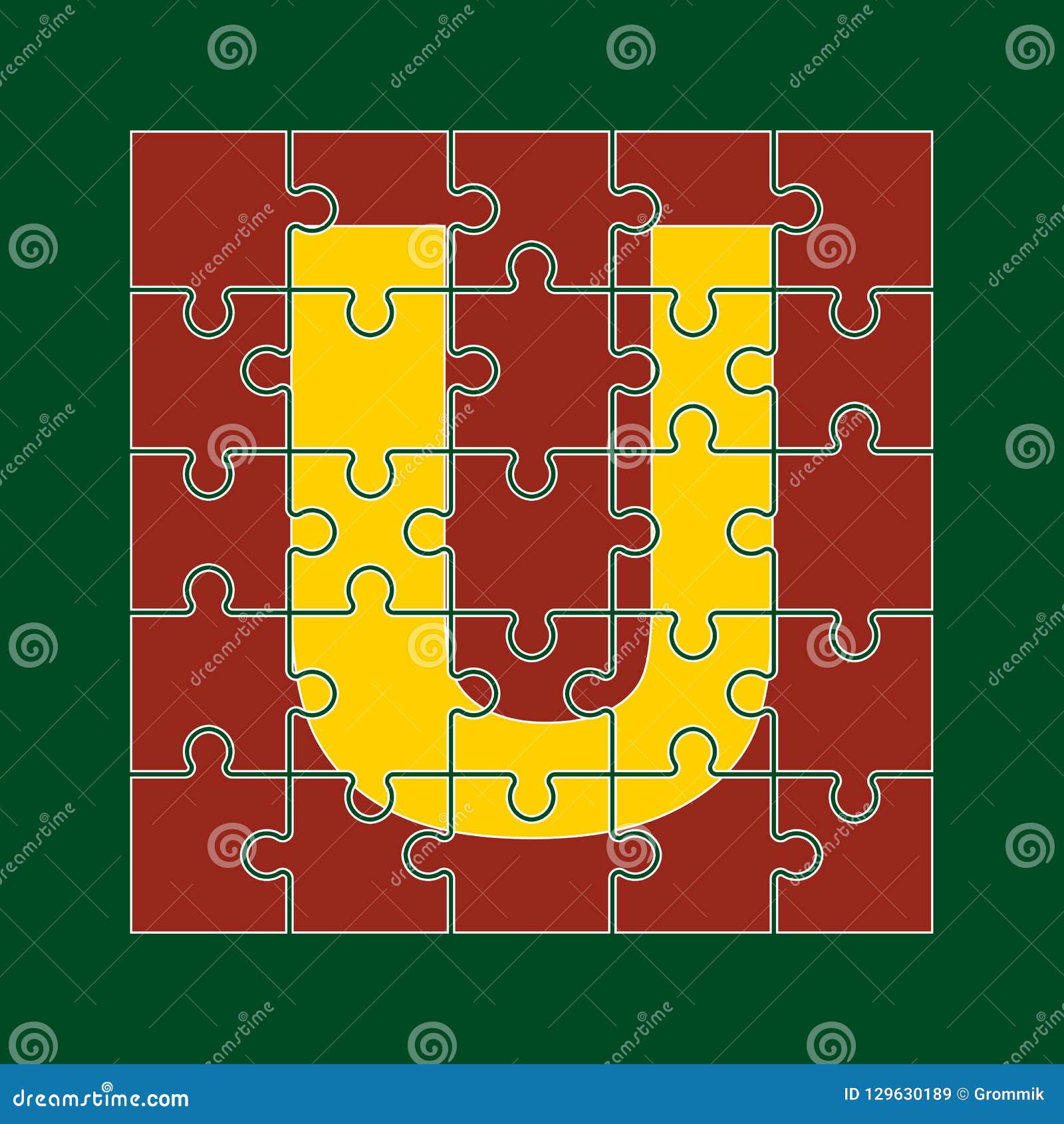 Letter U Composed of Puzzle Pieces Stock Illustration - Illustration of ...