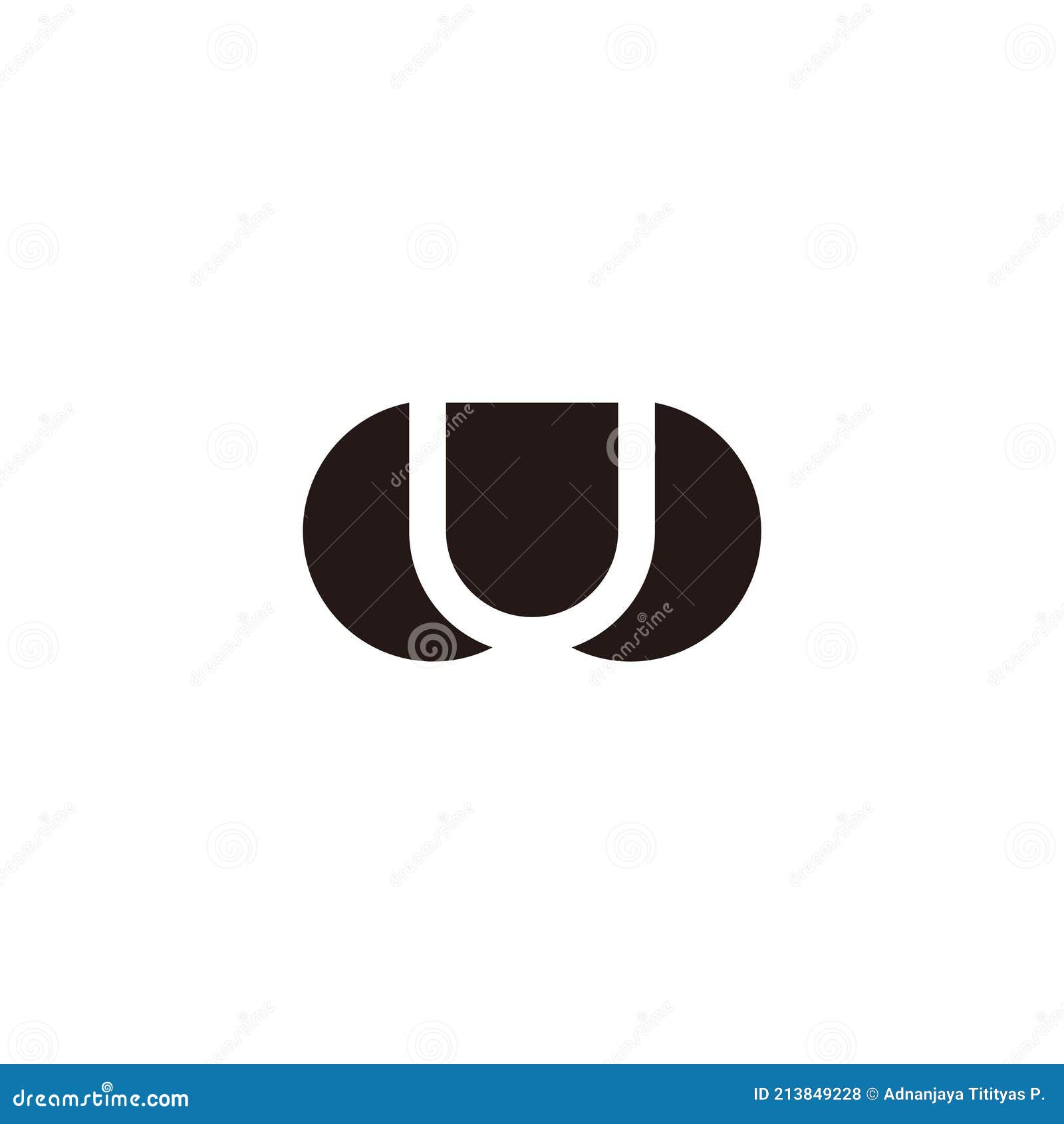 Letter U Curves Simple Negative Space Geometry Logo Vector Stock Vector ...