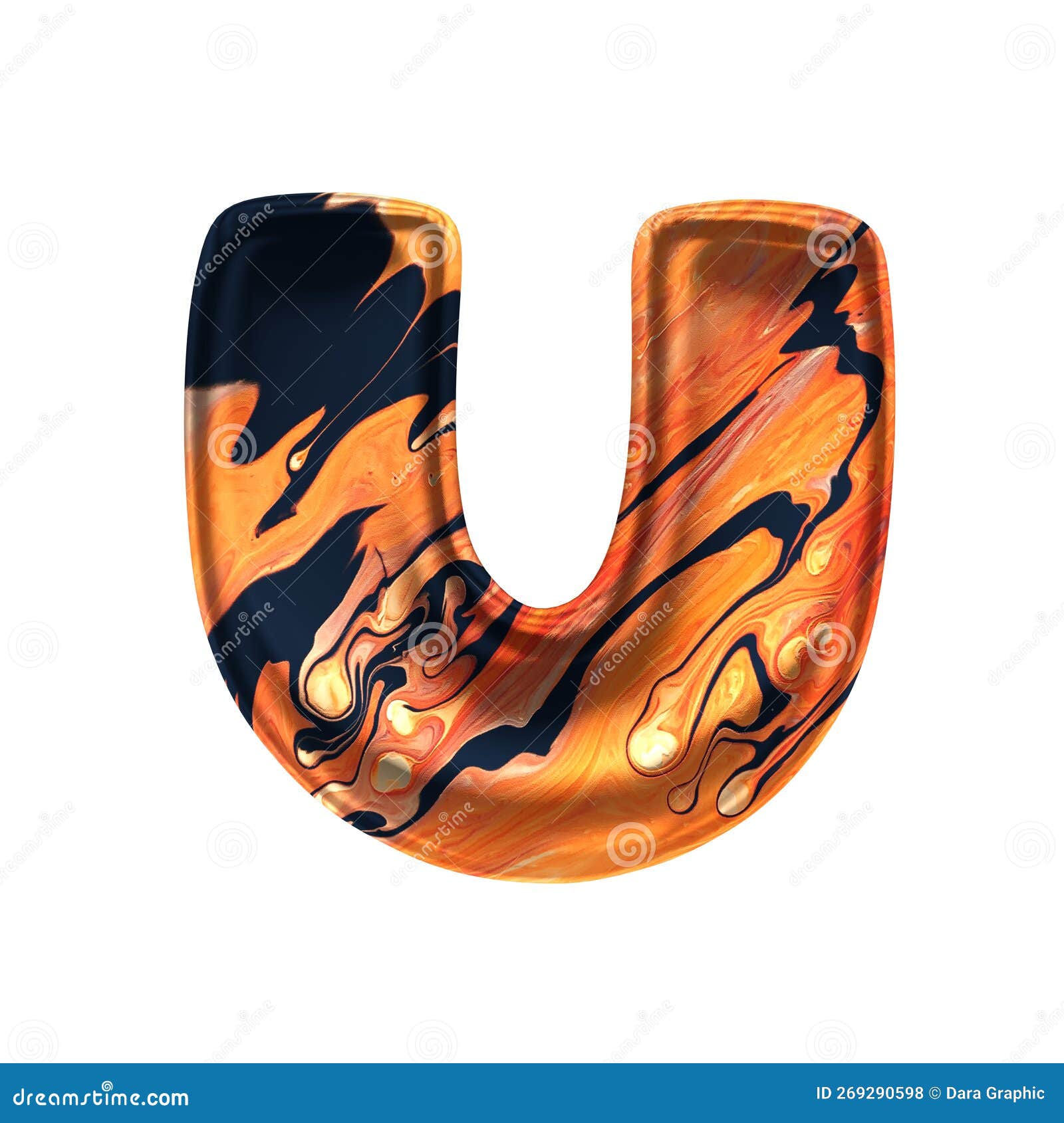 Letter U 3D Render with Background Design Stock Illustration ...