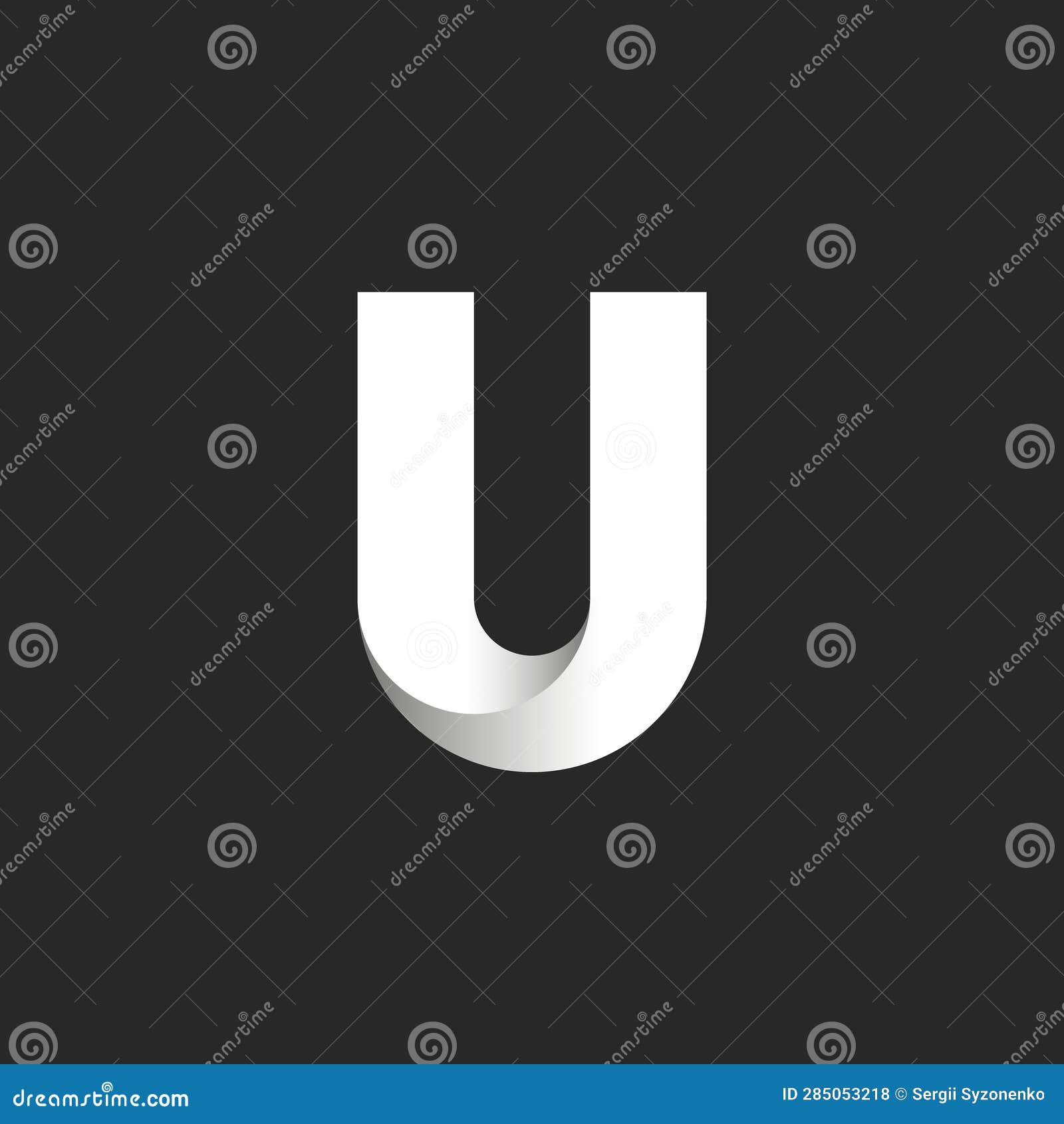 Letter U 3d Ribbons Logo, Bold Font Typography Design Element, Rounded ...