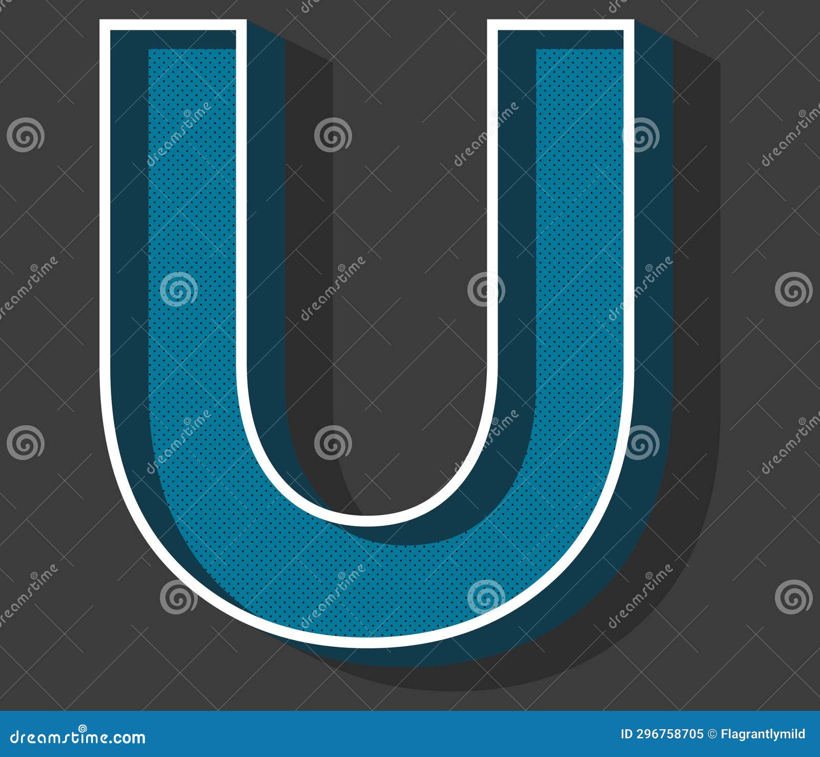 Letter U 3D Isometric Design (dark Background) Stock Illustration ...