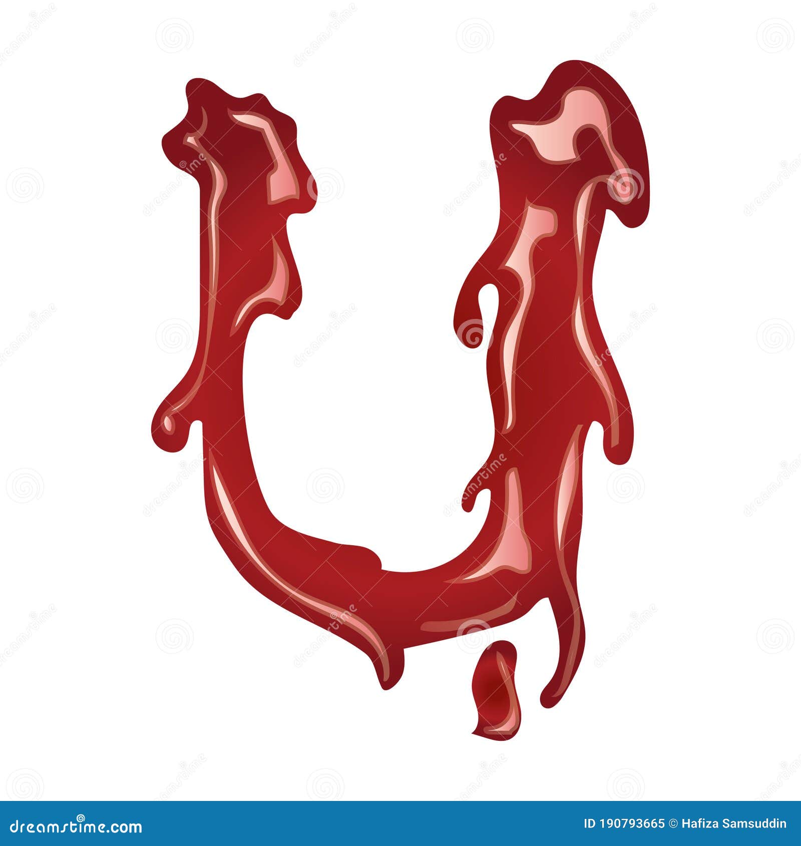 Letter U with Dripping Blood. Vector Illustration Decorative Design ...
