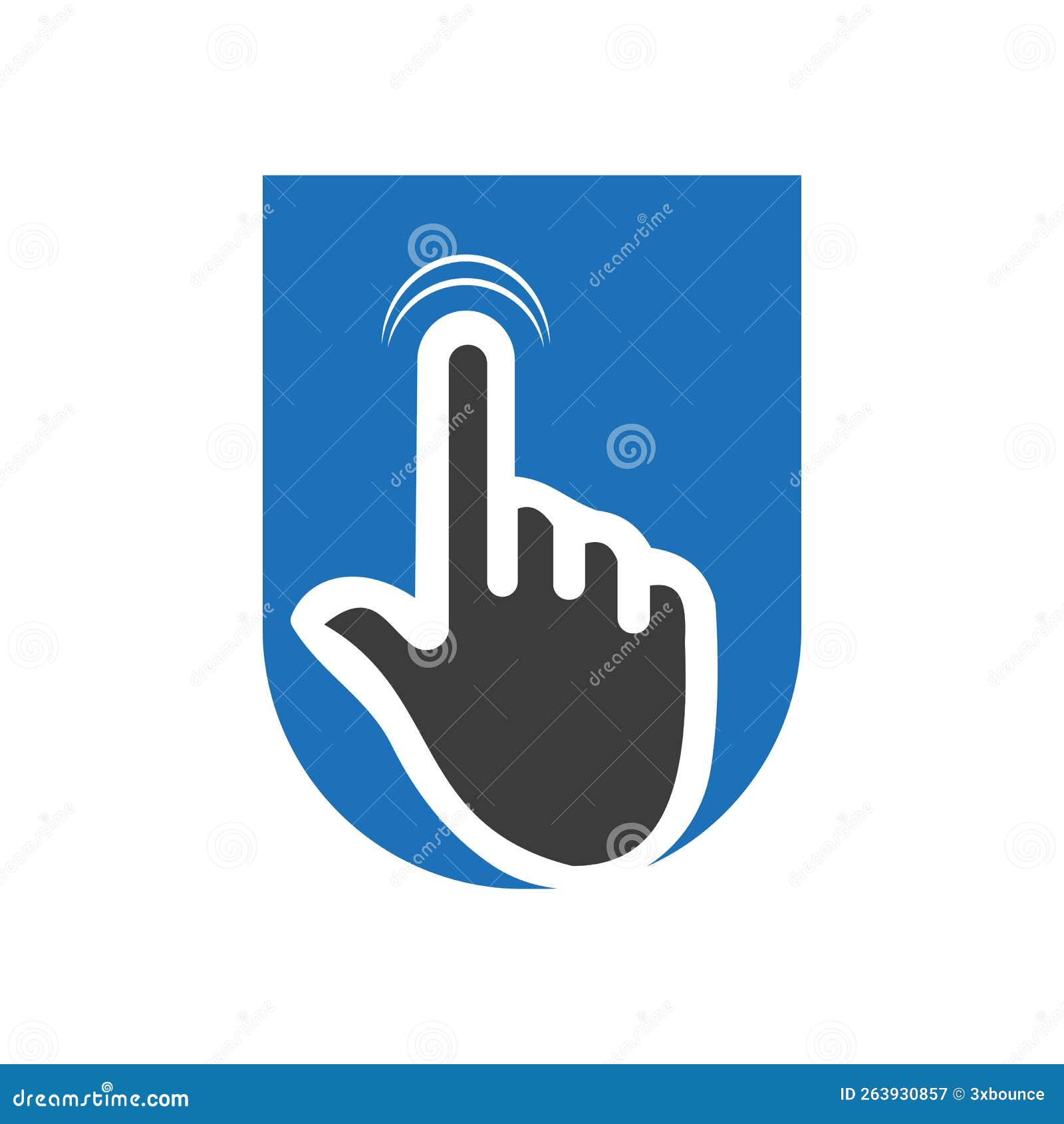 Letter U Finger Click Logo Vector Template Concept for Technology ...