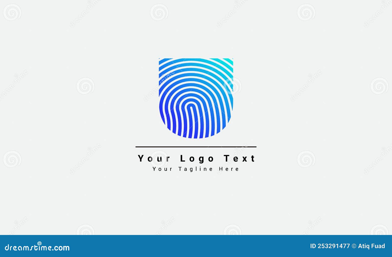 Letter U Fingerprint Logo Design Template for Security, Biometric and ...