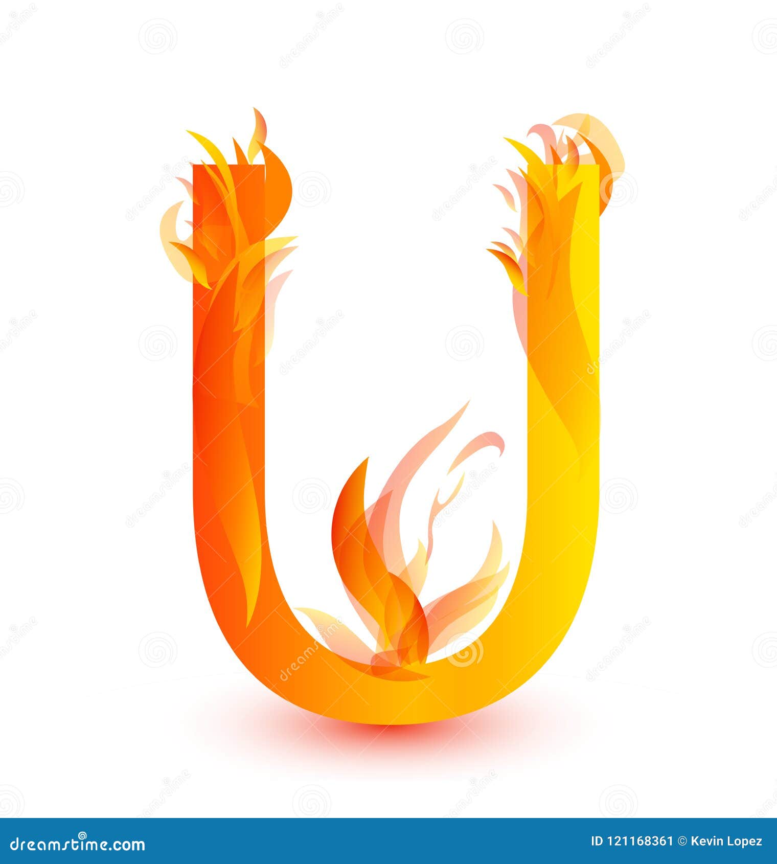 Letter U in Fire Flame Icon Vector Stock Vector - Illustration of ...
