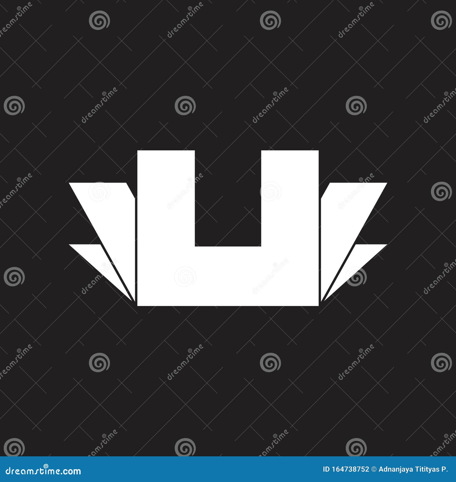 Letter U Geometric Paper Symbol Design Logo Vector Stock Vector ...