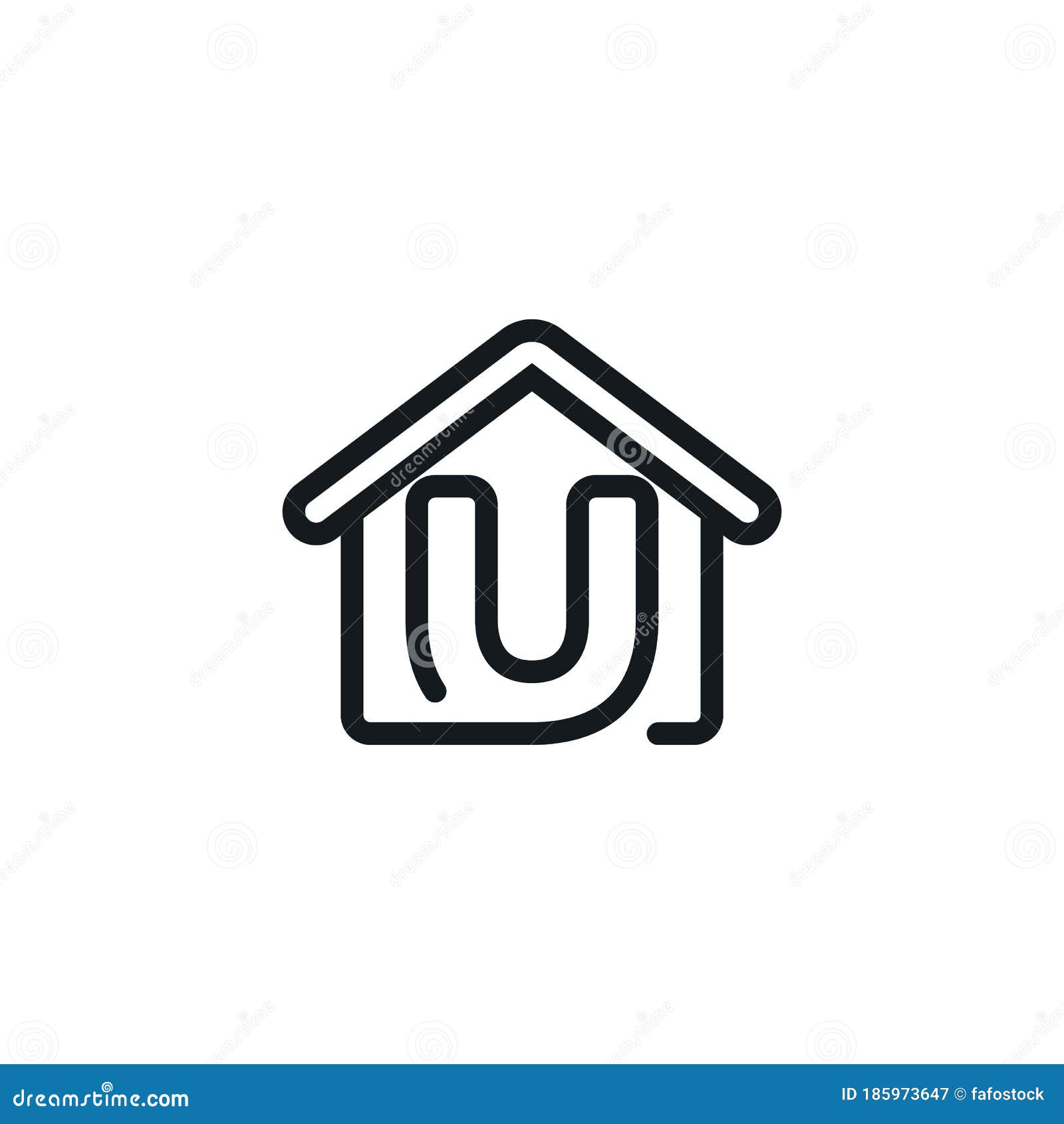 Letter U in House Icon Vector Design Template Stock Vector ...