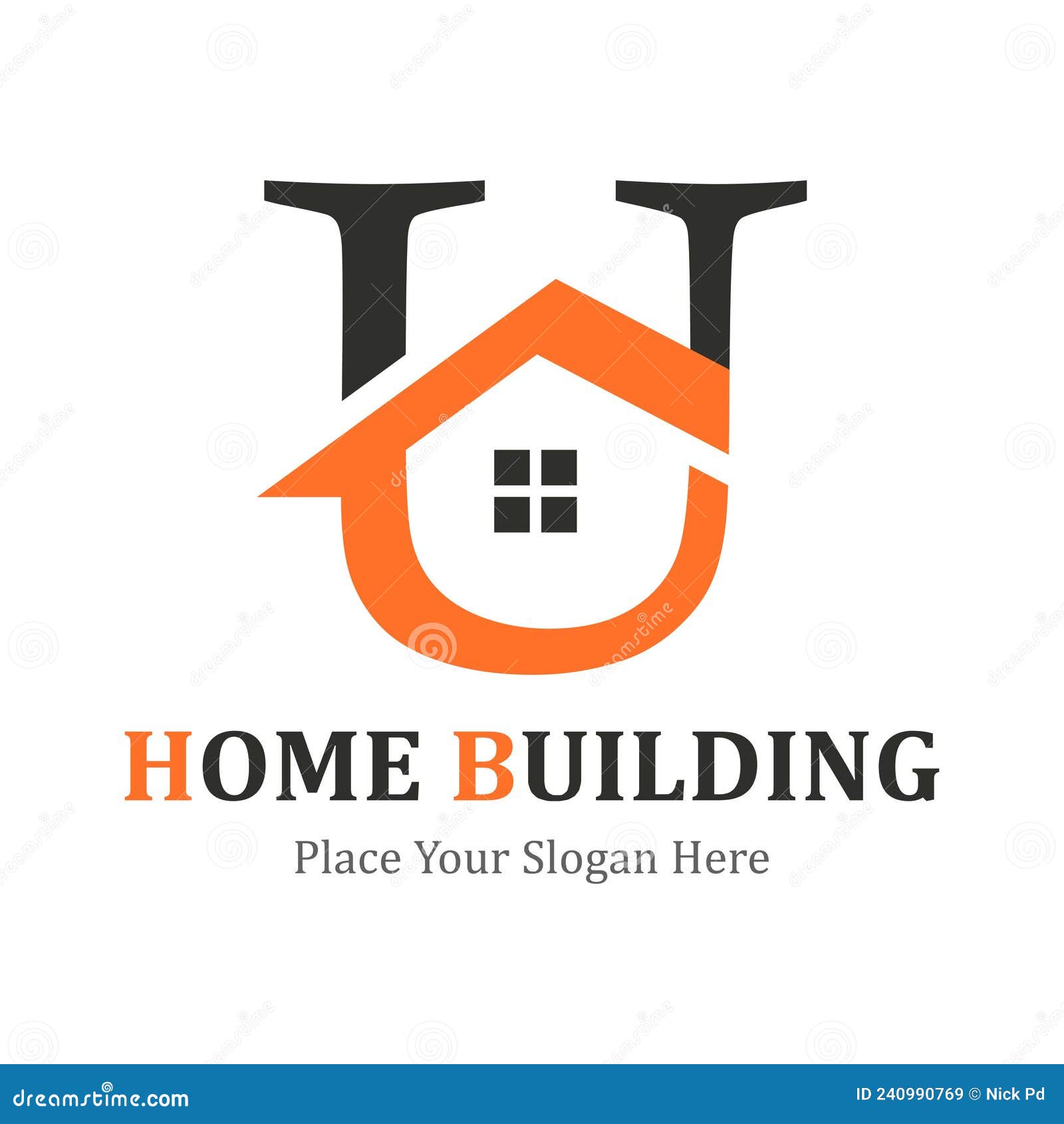 Letter U with House Vector Logo DESIGN. Stock Vector - Illustration of ...