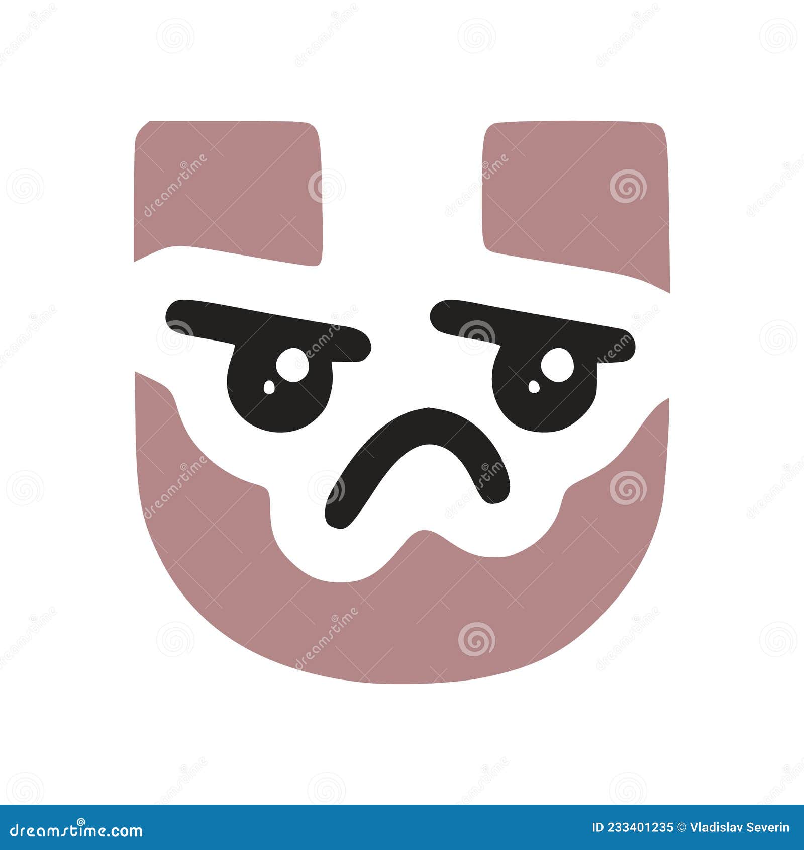 Letter U Kawaii Character with Sad Face Stock Vector - Illustration of ...