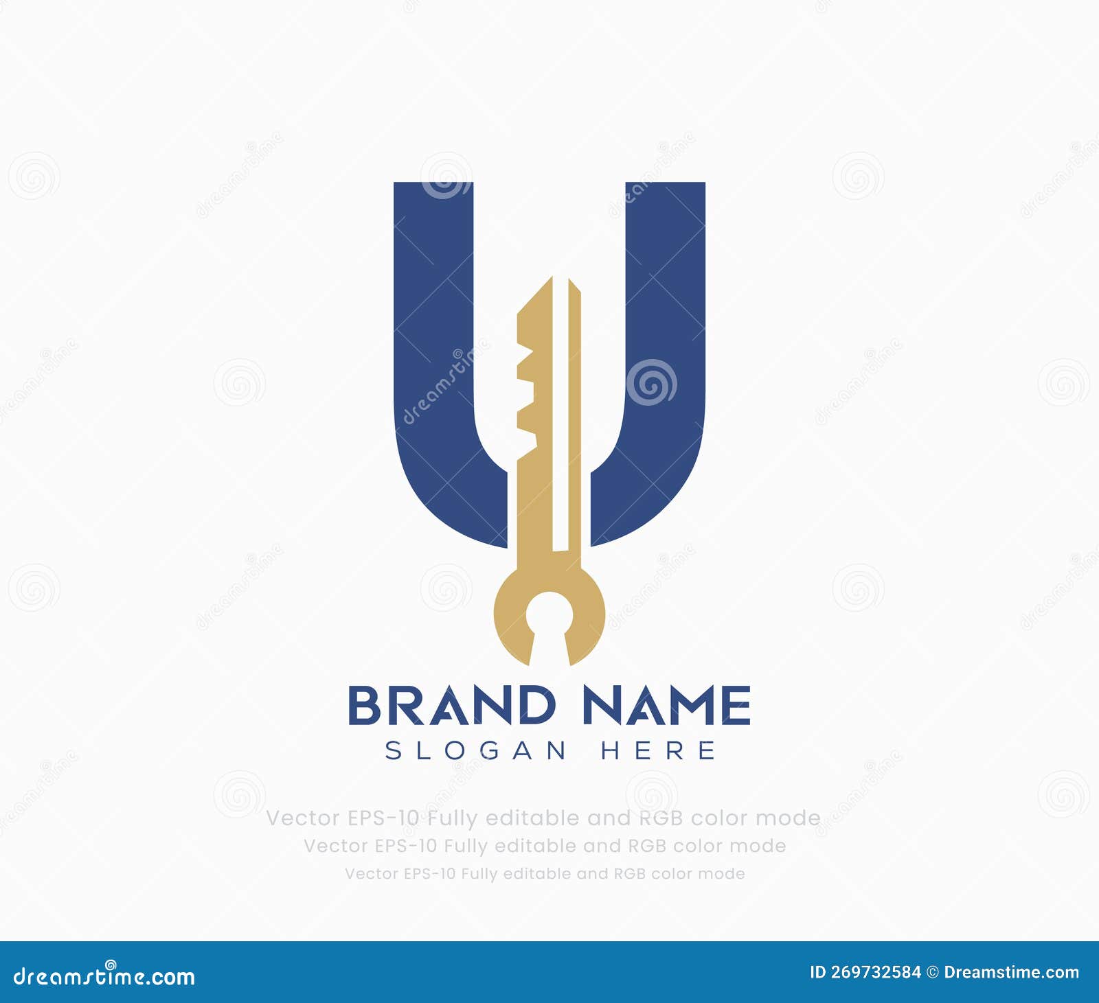 Letter U key logo stock vector. Illustration of poster - 269732584