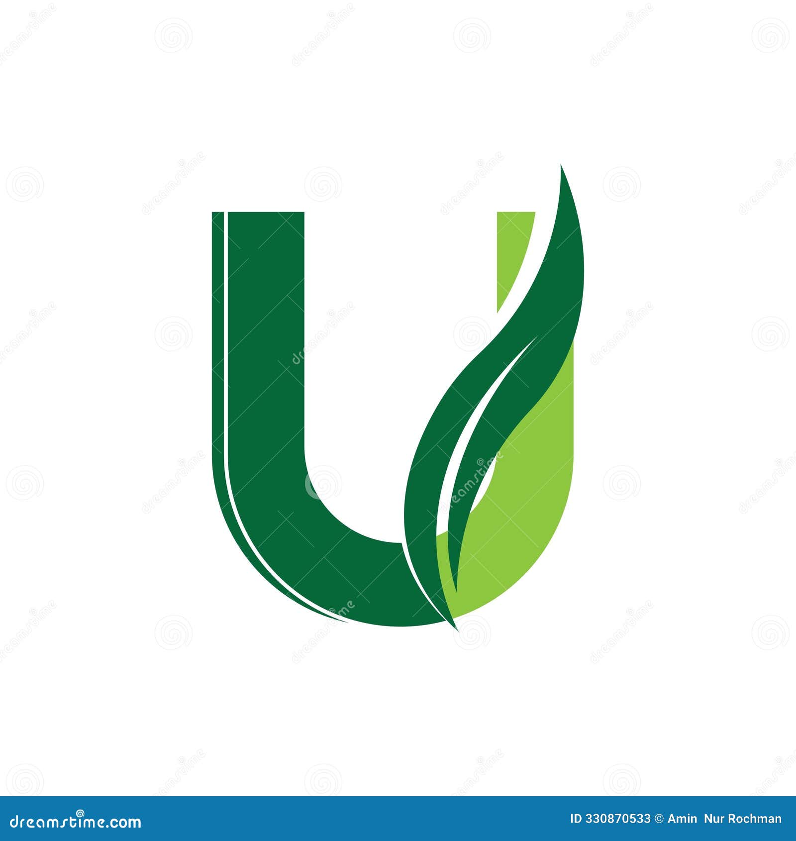 Letter U Leaf Logo Icon Symbol Stock Vector - Illustration of abstract ...