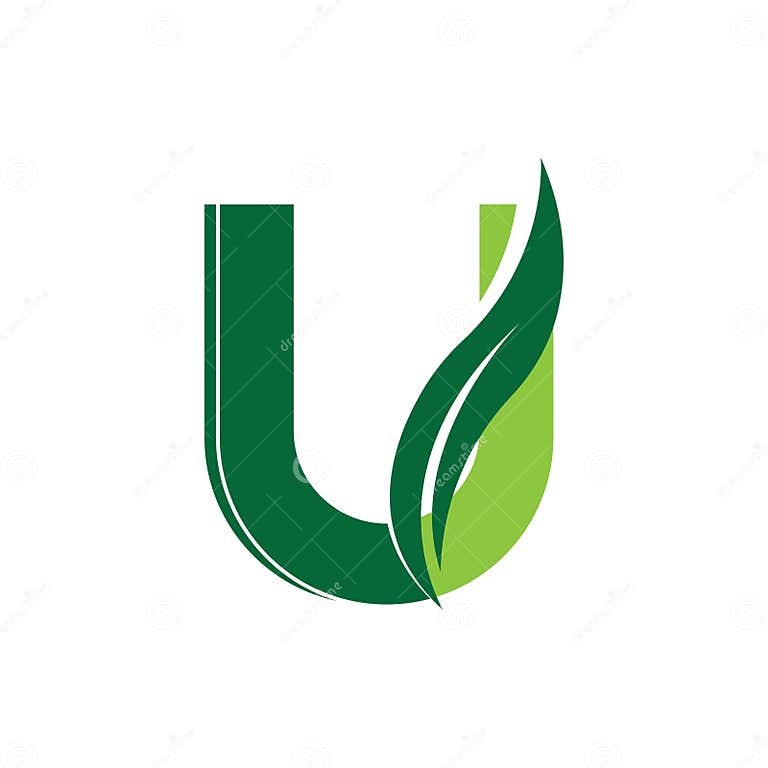 Letter U Leaf Logo Icon Symbol Stock Vector - Illustration of abstract ...