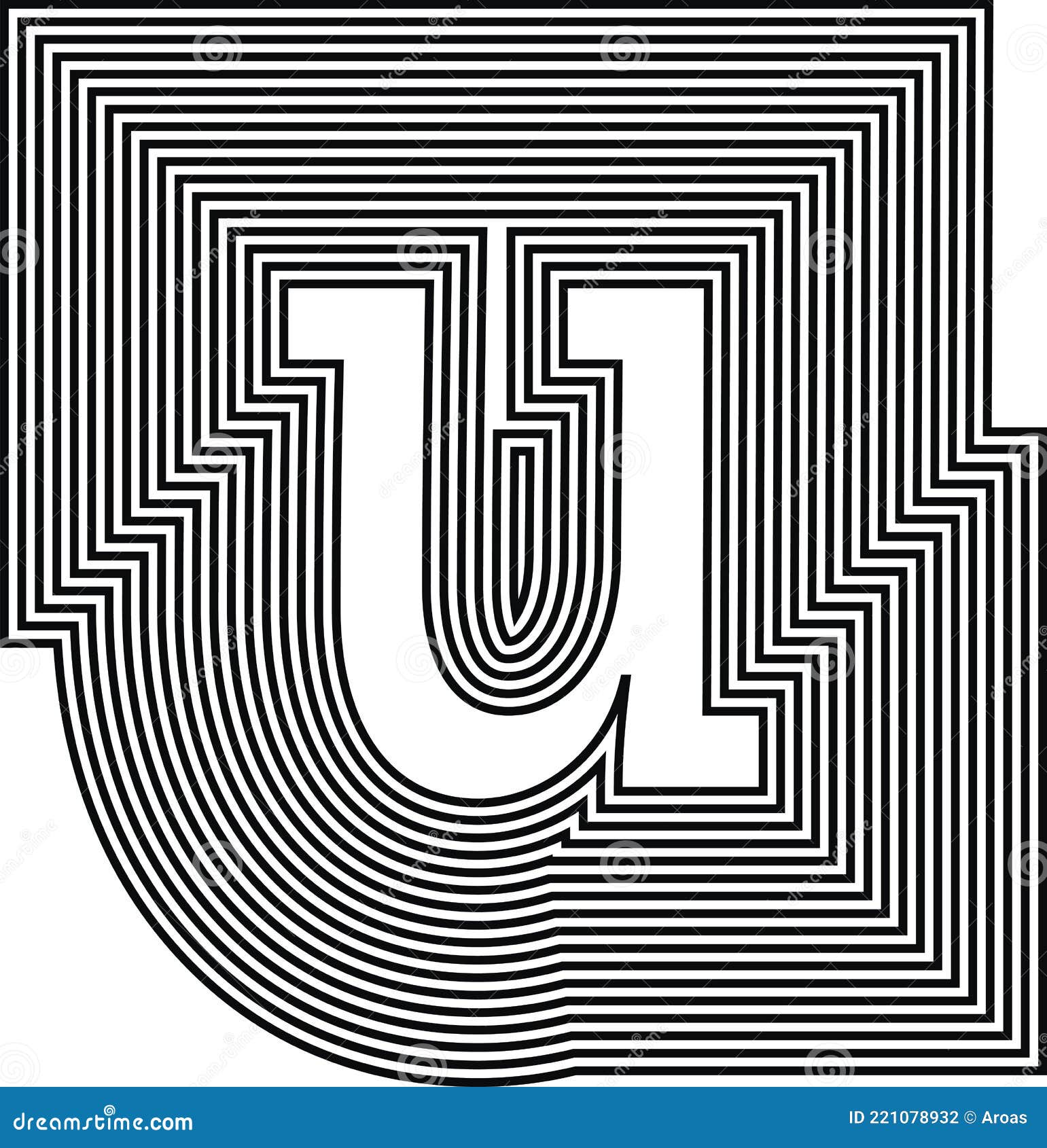 Letter U Line Logo Icon Design Stock Vector - Illustration of game ...