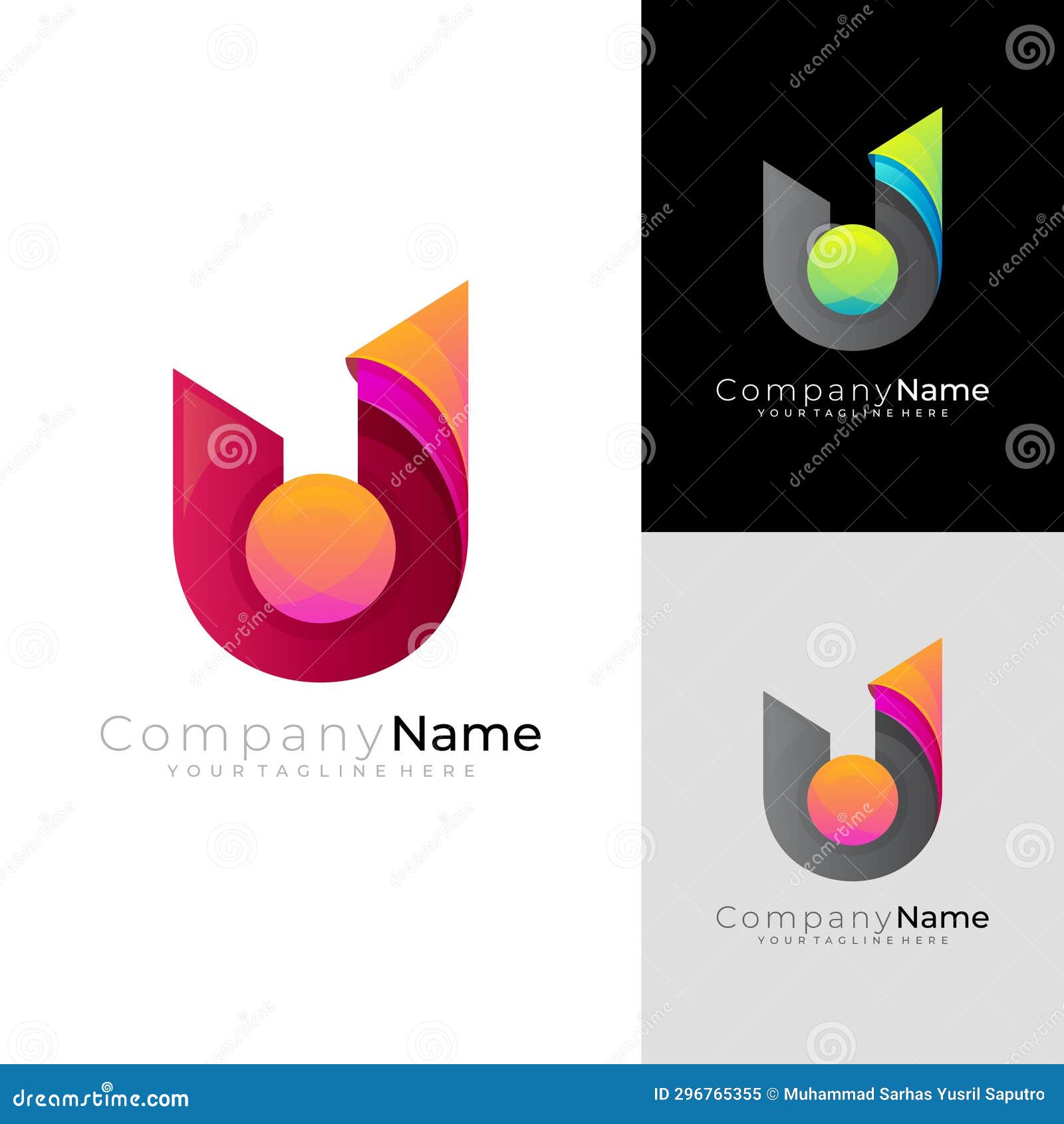 Letter U Logo with Babble Colorful Design Stock Vector - Illustration ...