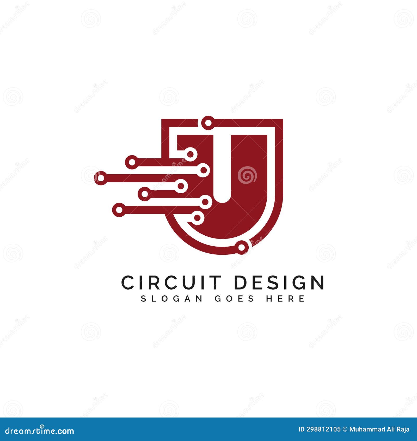 Letter U Logo, Circuit Shape Symbol, Technology and Digital Abstract ...