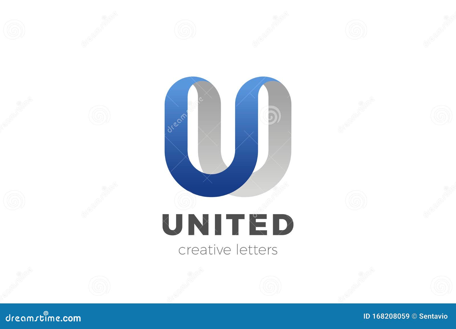 Letter U Logo Design Vector Template Ribbon Font Style Typography Stock ...