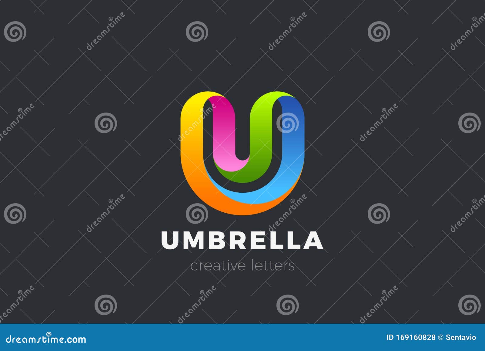 Letter U Logo Design Vector Template Ribbon Font Style Typography Stock ...