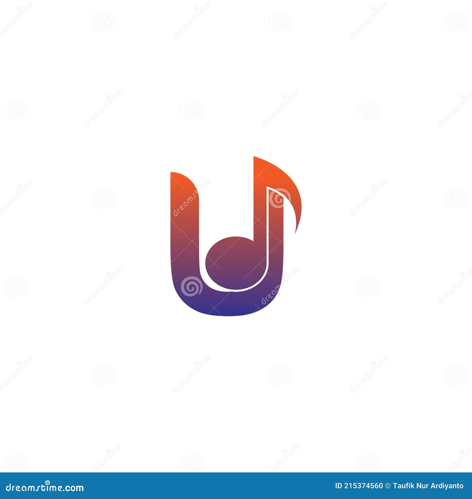Letter U Logo Icon with Musical Note Design Symbol Template Stock ...