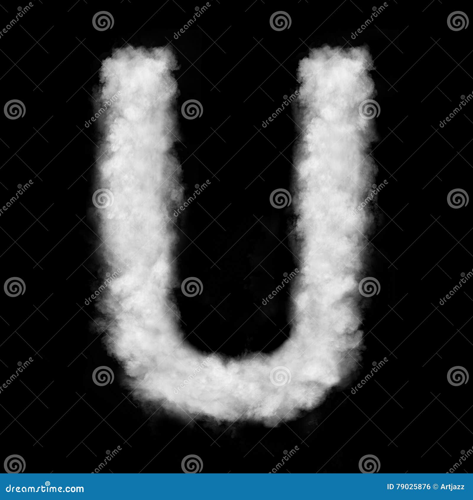 Letter U Made of the Clouds Stock Illustration - Illustration of ...